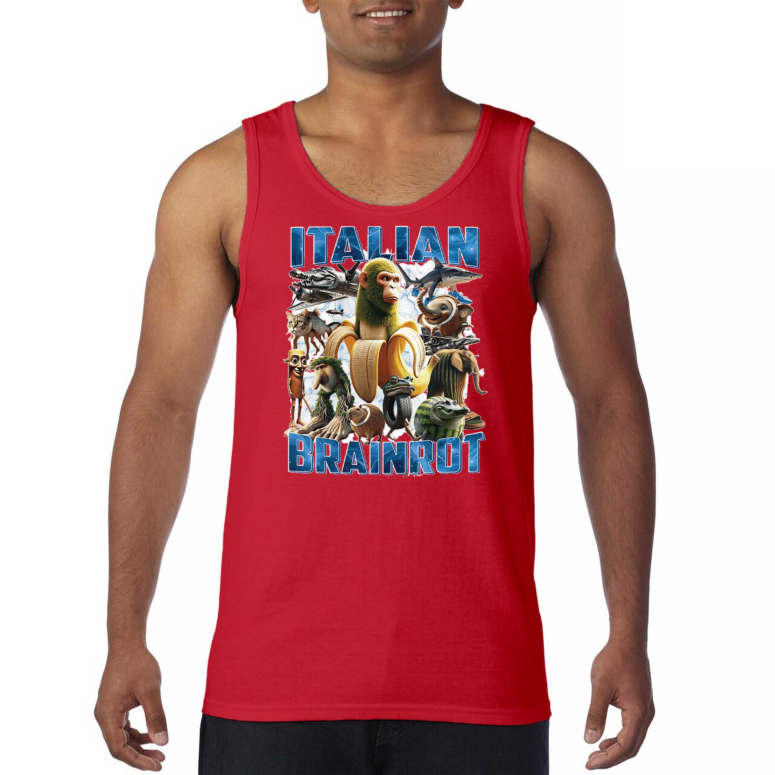 Italian Brainrot Men's Tank Top Funny Gen Z Internet Meme Trend ...