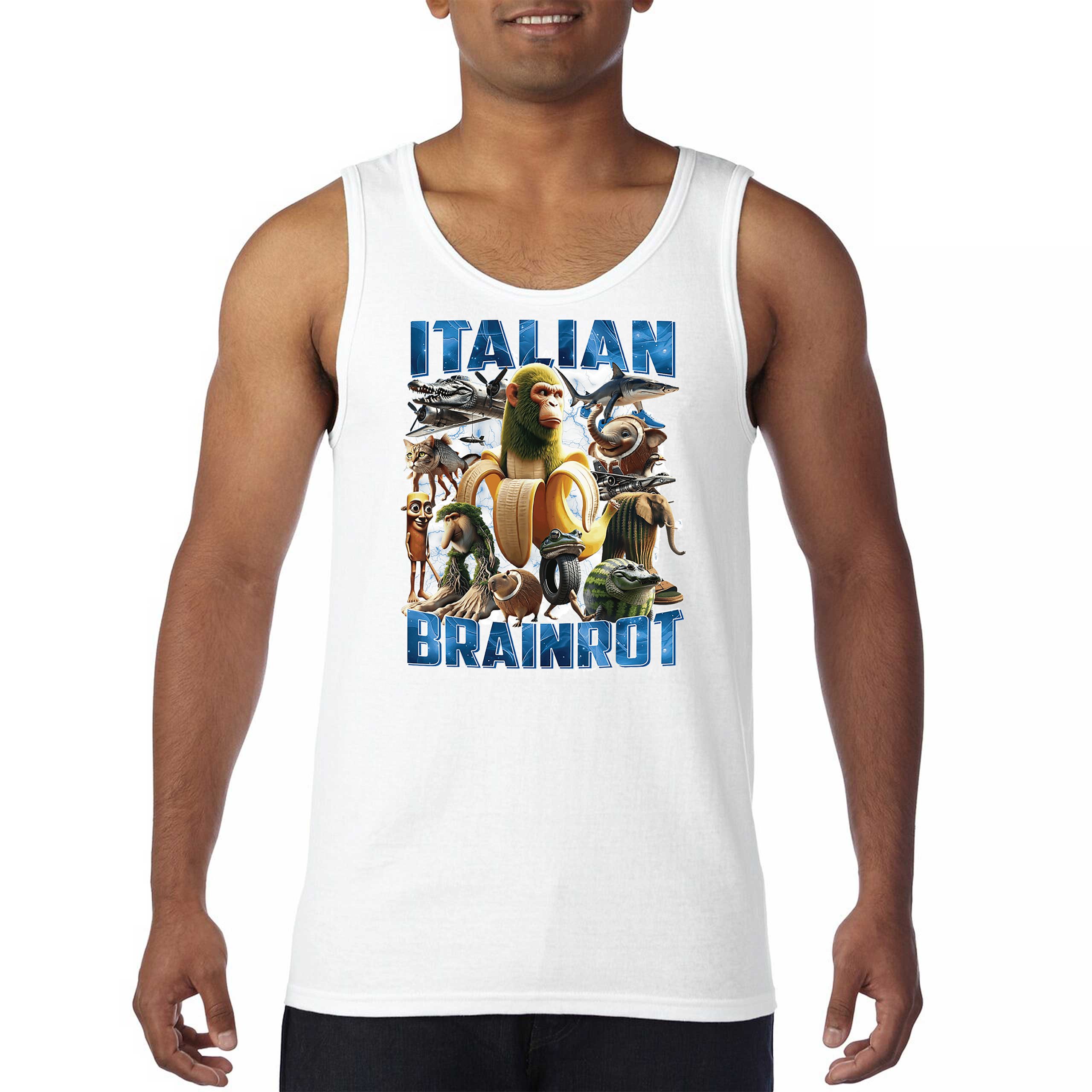 Italian Brainrot Men's Tank Top Funny Gen Z Internet Meme Trend ...