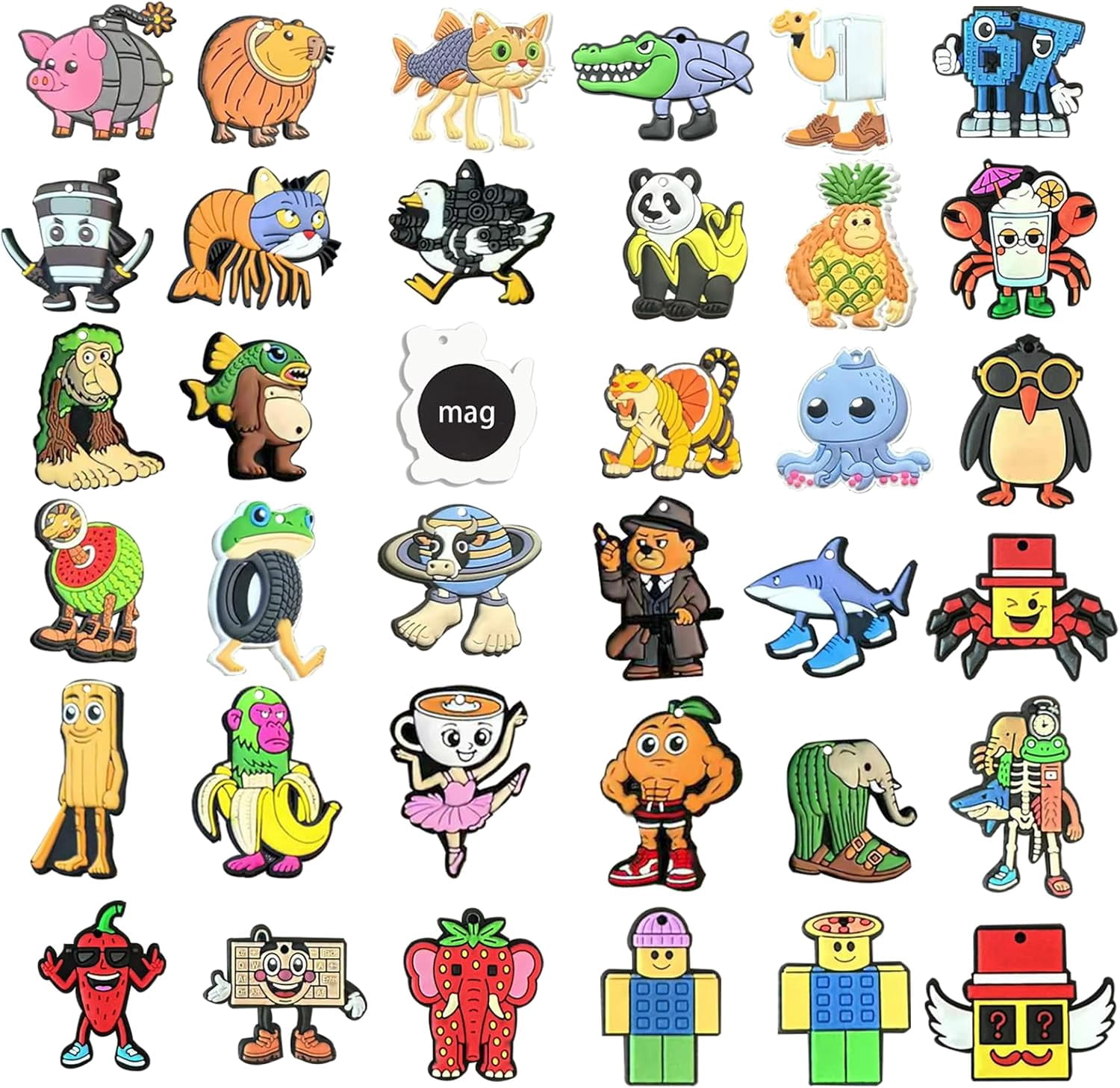 Italian Brainrot Refrigerator Magnets, 36-Pack — Soft Rubber Magnetic ...