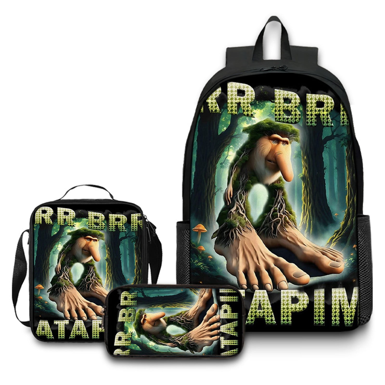 Italian Brainrot Student Design Backpack Set, Versatile 3Pcs Italian ...