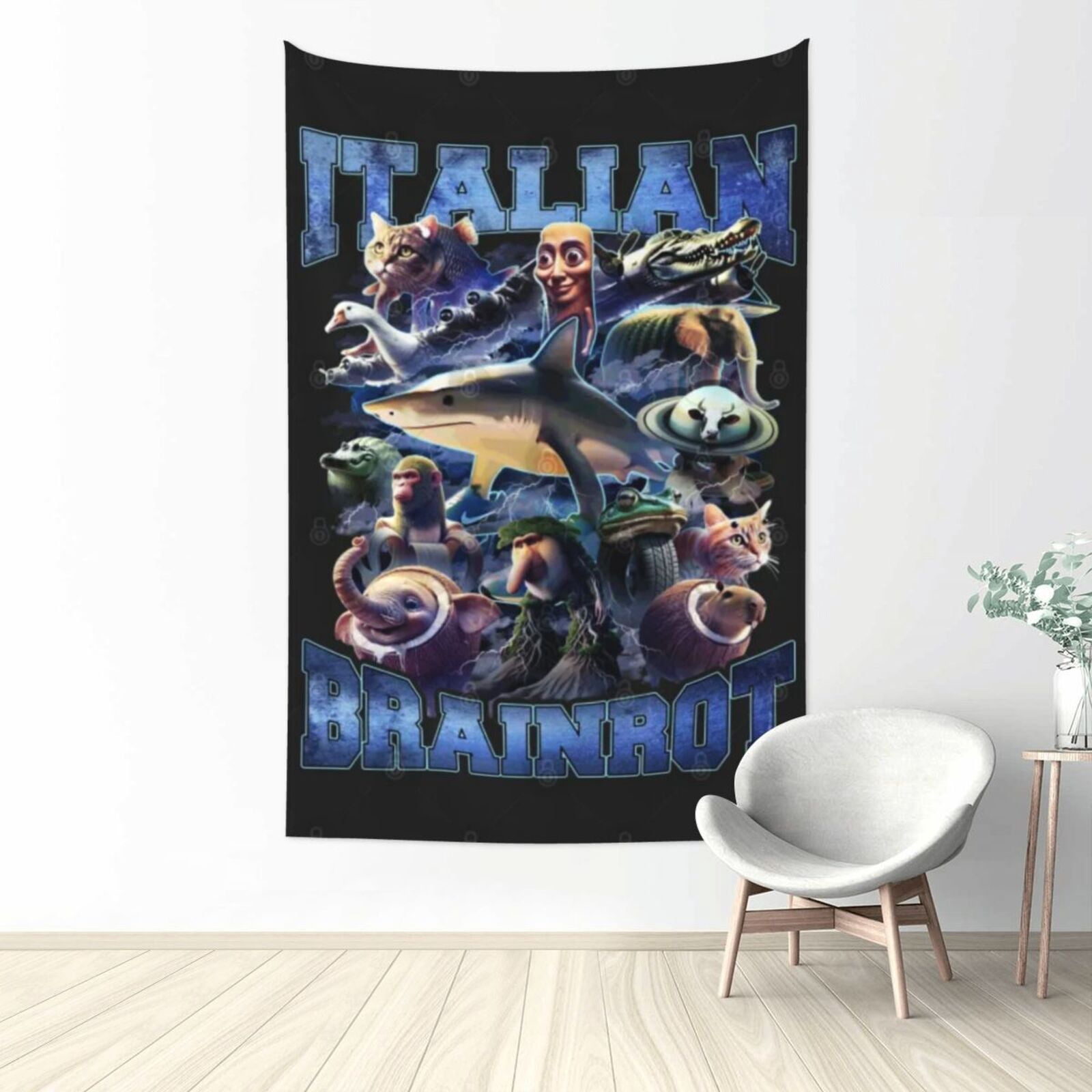 Italian Brainrot Tapestry Wall Hanging Home Decoration Wall Blanket ...