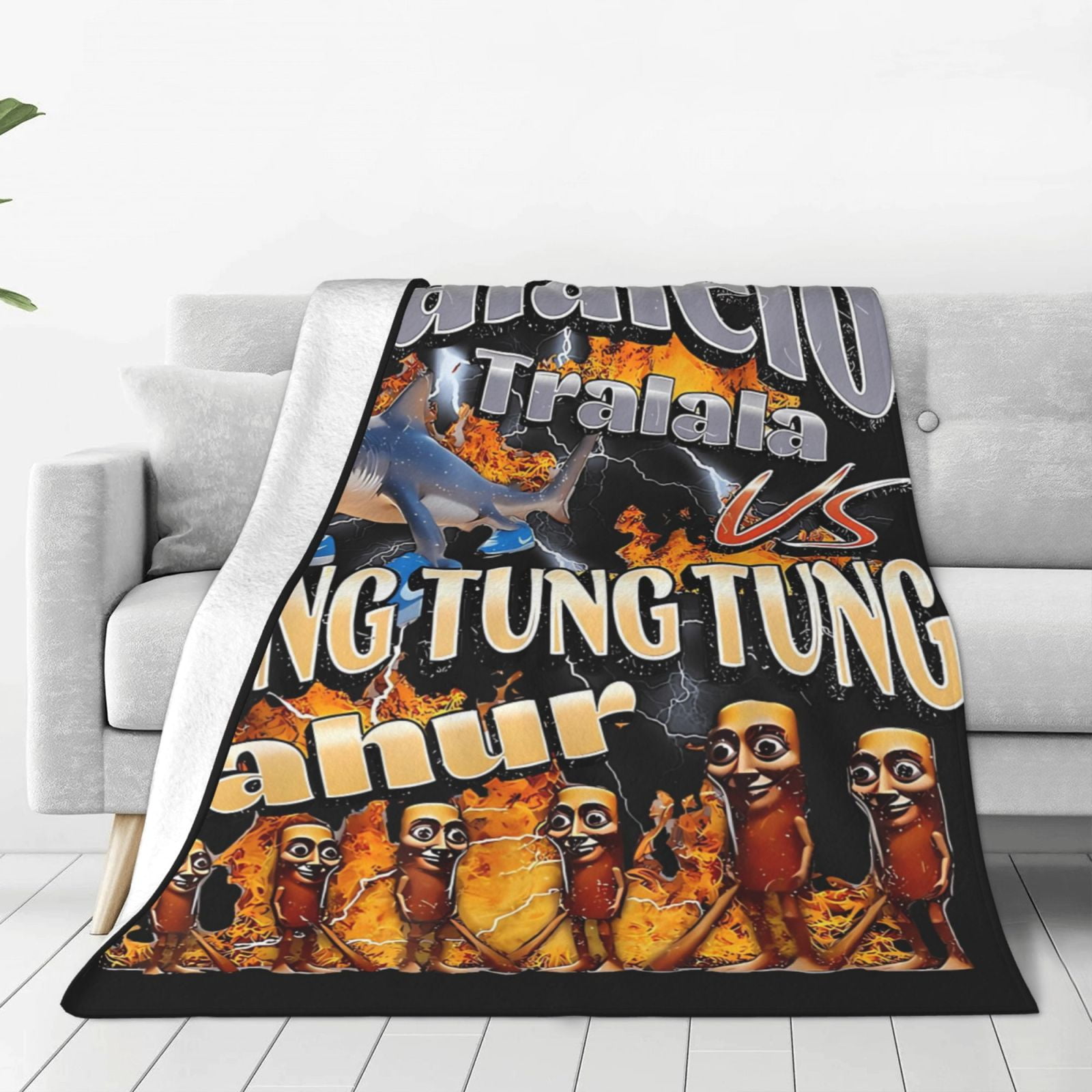 Italian Brainrot Throw Blanket Couch Bed Sofa Soft Lightweight Warm ...