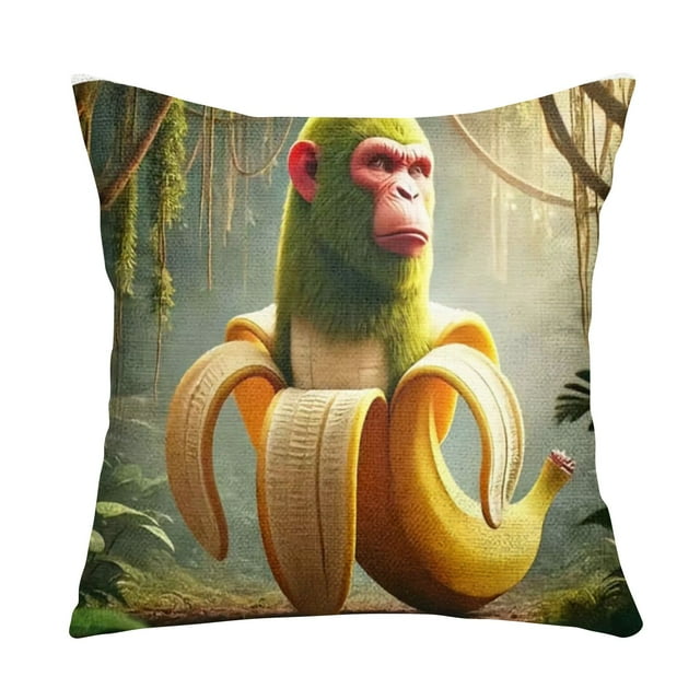 Italian Brainrot Throw Pillow - Chimpanzini Bananini Throw Pillow For ...