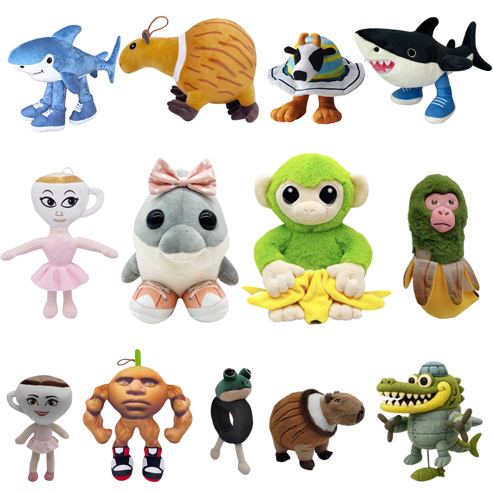 Italian Brainrot Toy Plush，Tralalero Tralala funny shark meme B，10.6 ...