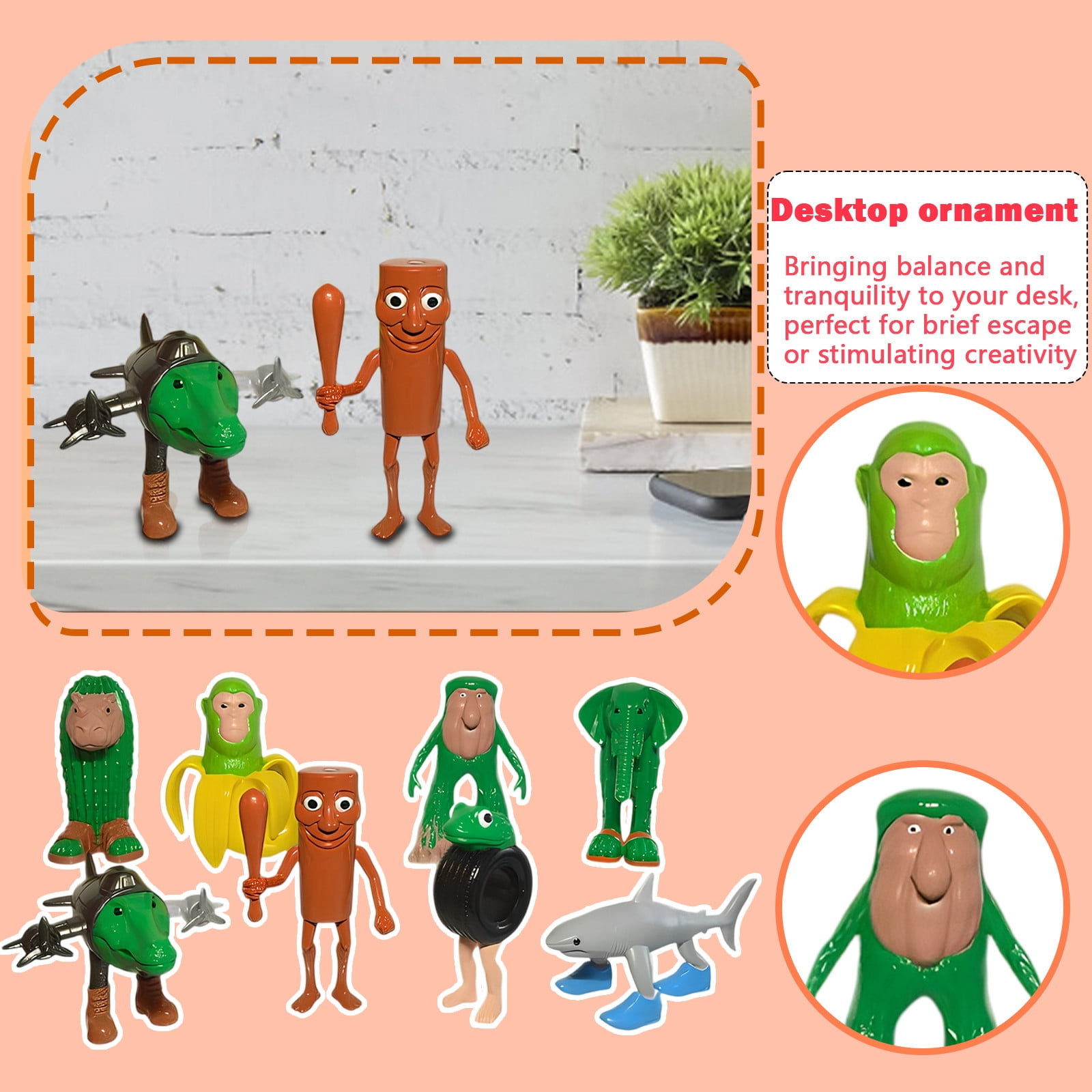 Italian Brainrot Toys Brainrot Figures Toy, 8Pcs Hand-held Shoe-wearing ...