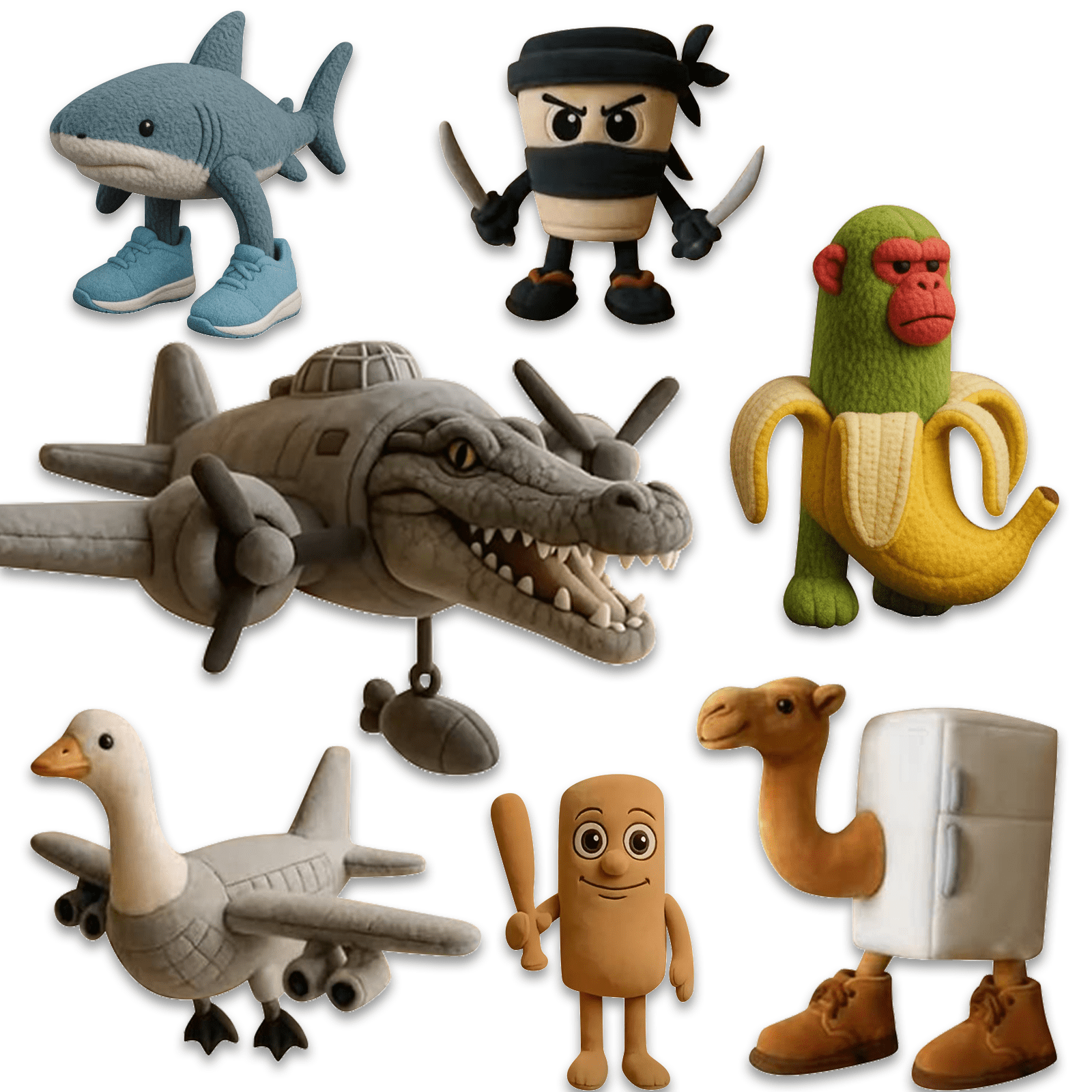 Italian Brainrot Toys Plush， Bombardiro Crocodilo，9.84 Inch， Italian ...