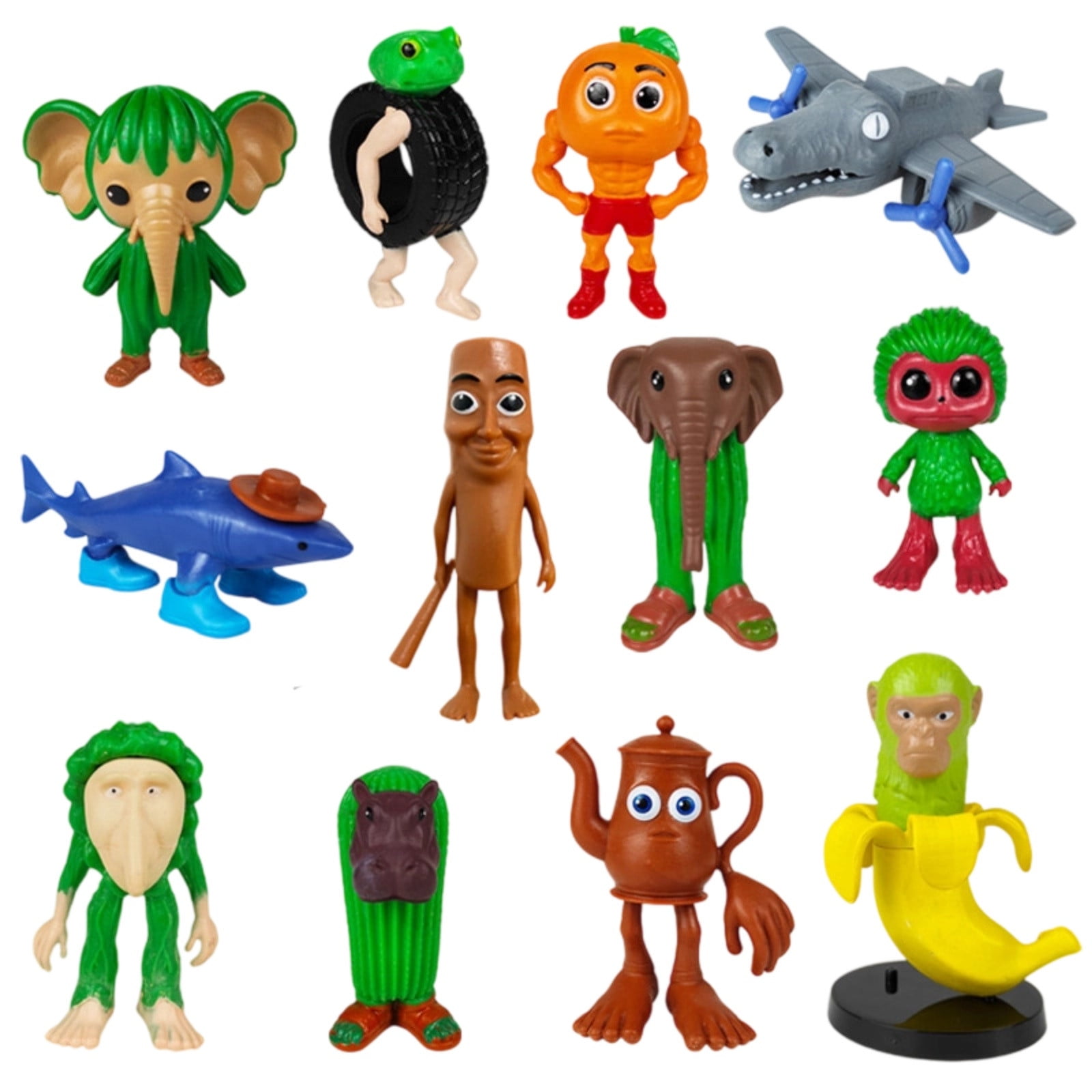 Italian Brainrot Toys Set,12 Pcs，Meme Chimpanzini Bananini，Tralalero Tralala funny,Tung Tung ...