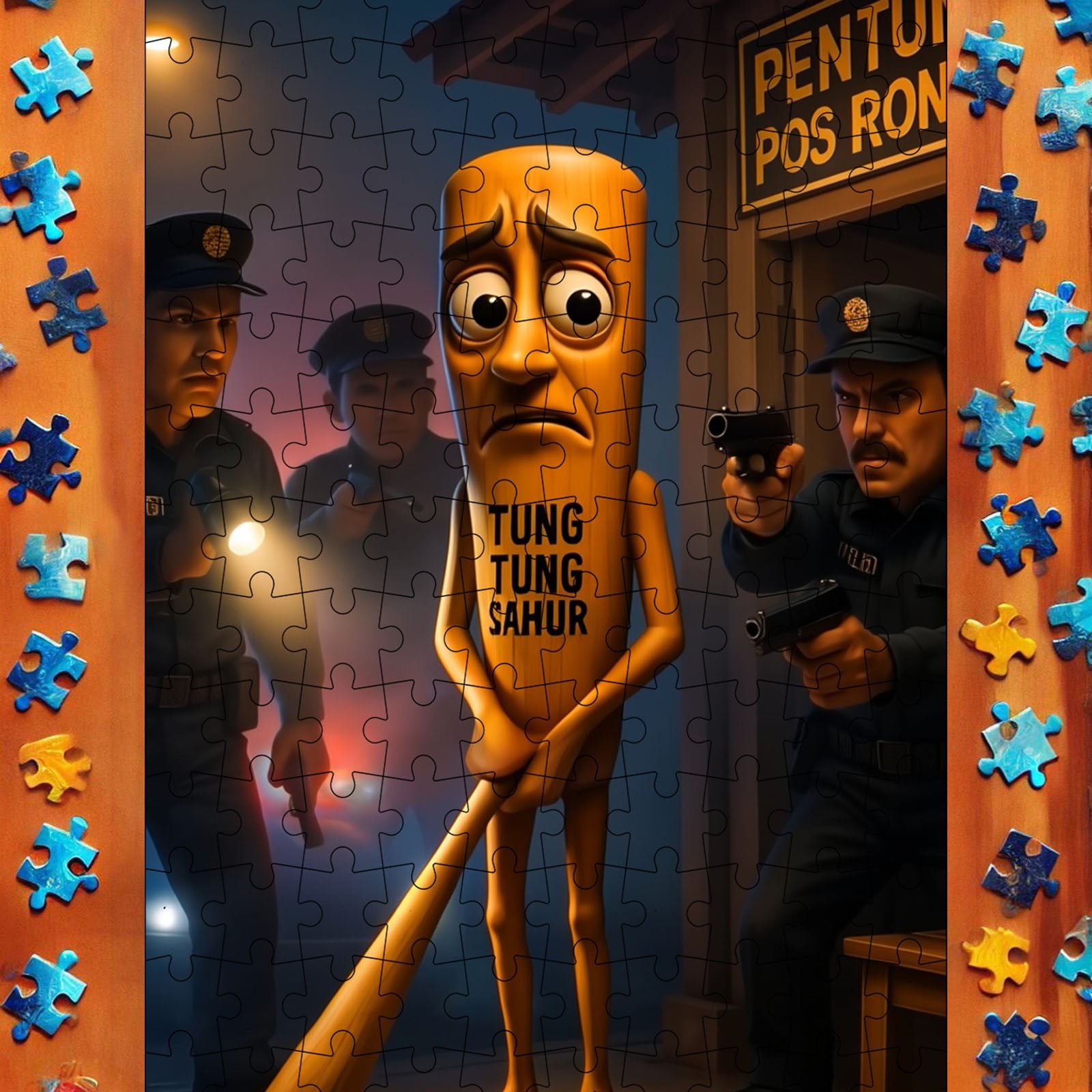 Italian Brainrot Tung Tung Tung Sahur Jigsaw Puzzles for Adults, Italian Brainrot Toy Puzzles ...