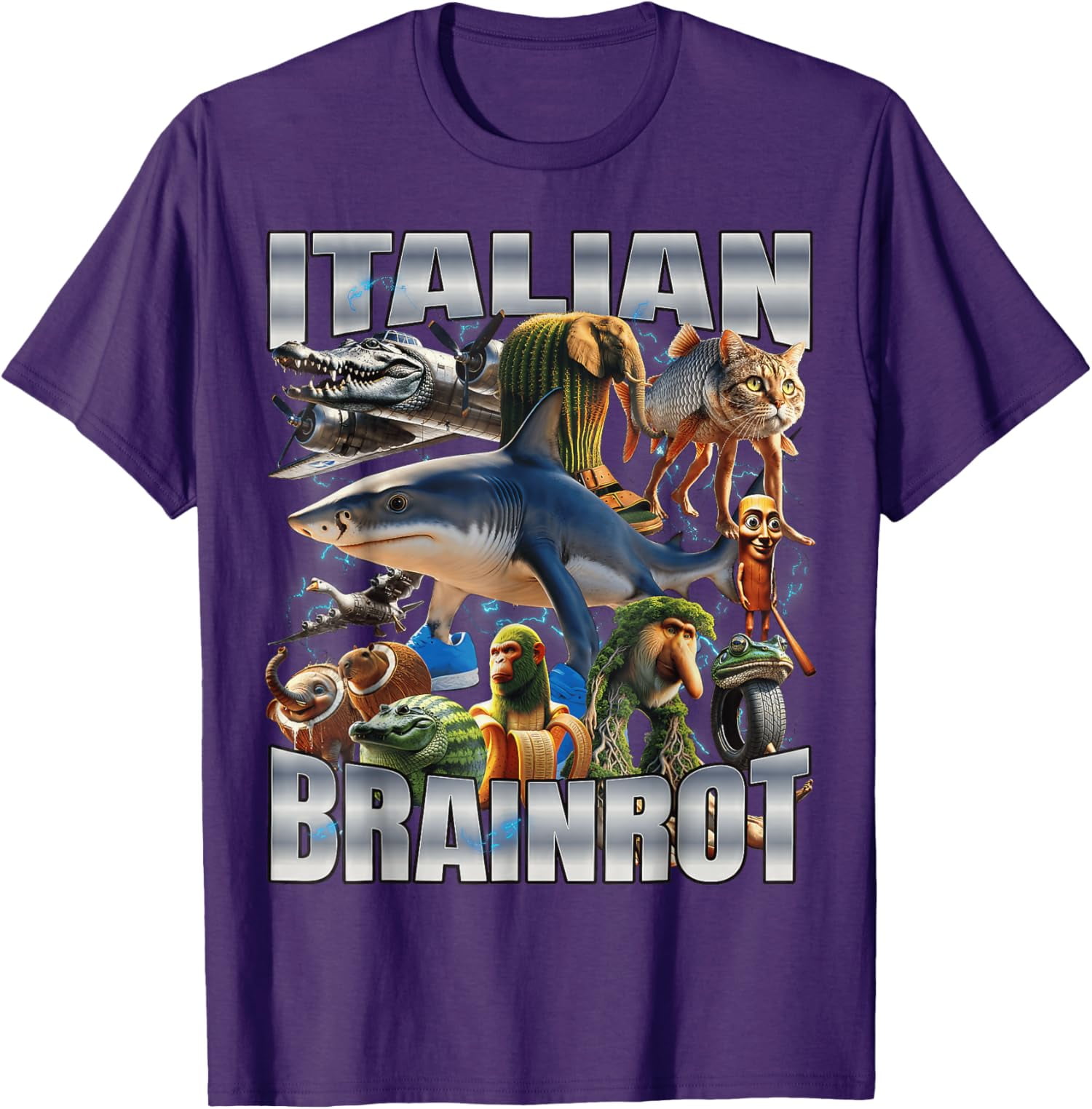 Italian Brainrot Vintage Animal Design - Funny Italy Meme Shirt with ...