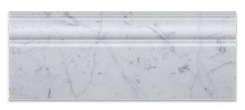 Italian Carrara White Marble Polished 5 X 12 Baseboard - Box of 5 Pcs ...
