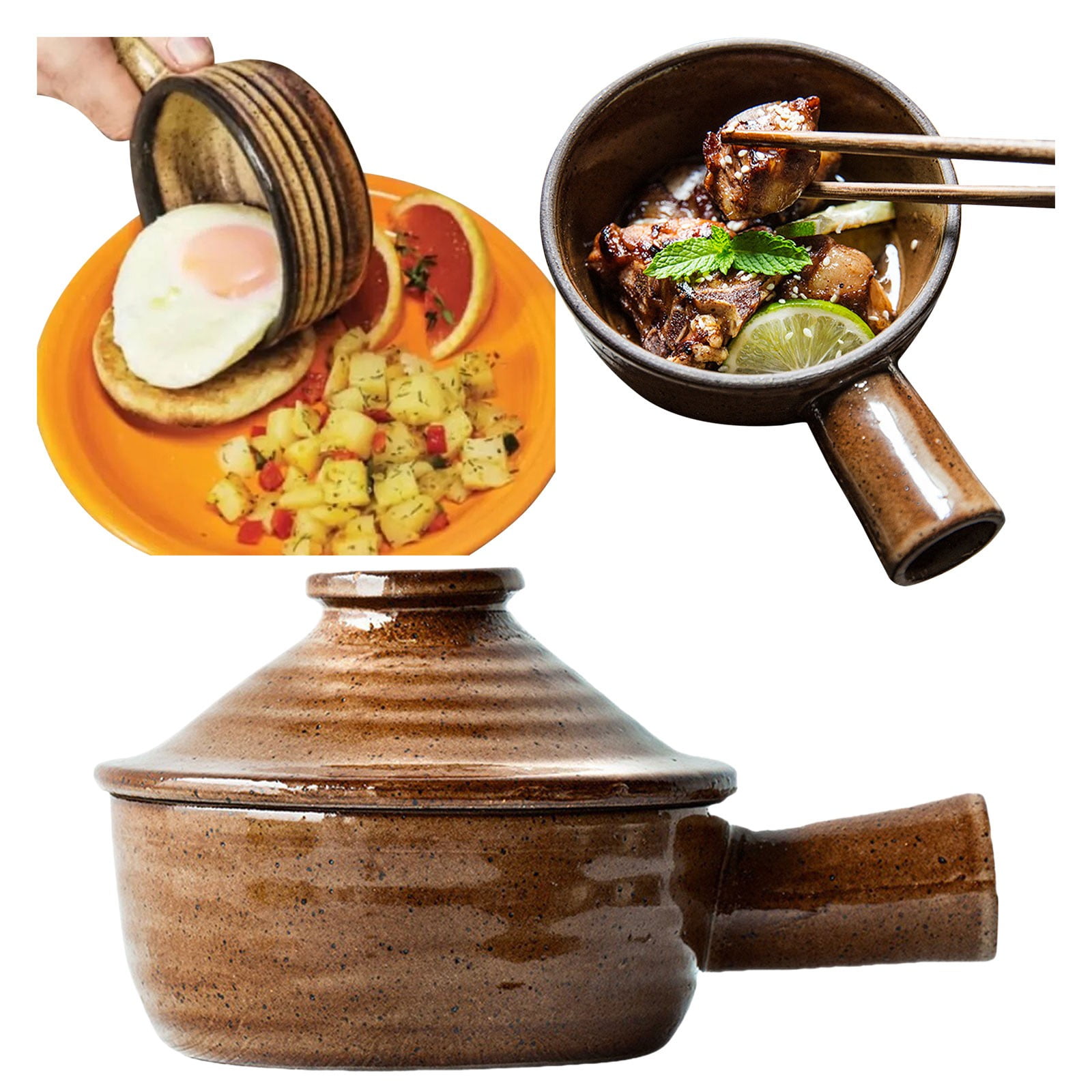 Italian Casserole Stew Pot Stoneware Microwave Small Pot Household Clay ...