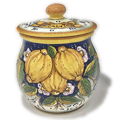 - Italian Ceramic Brings Garlic Jar Holder Hand Painted Decoration ...