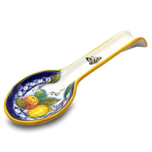 Italian Ceramic Spoon Rest for kitchen counter - Lemon Hand Painted ...