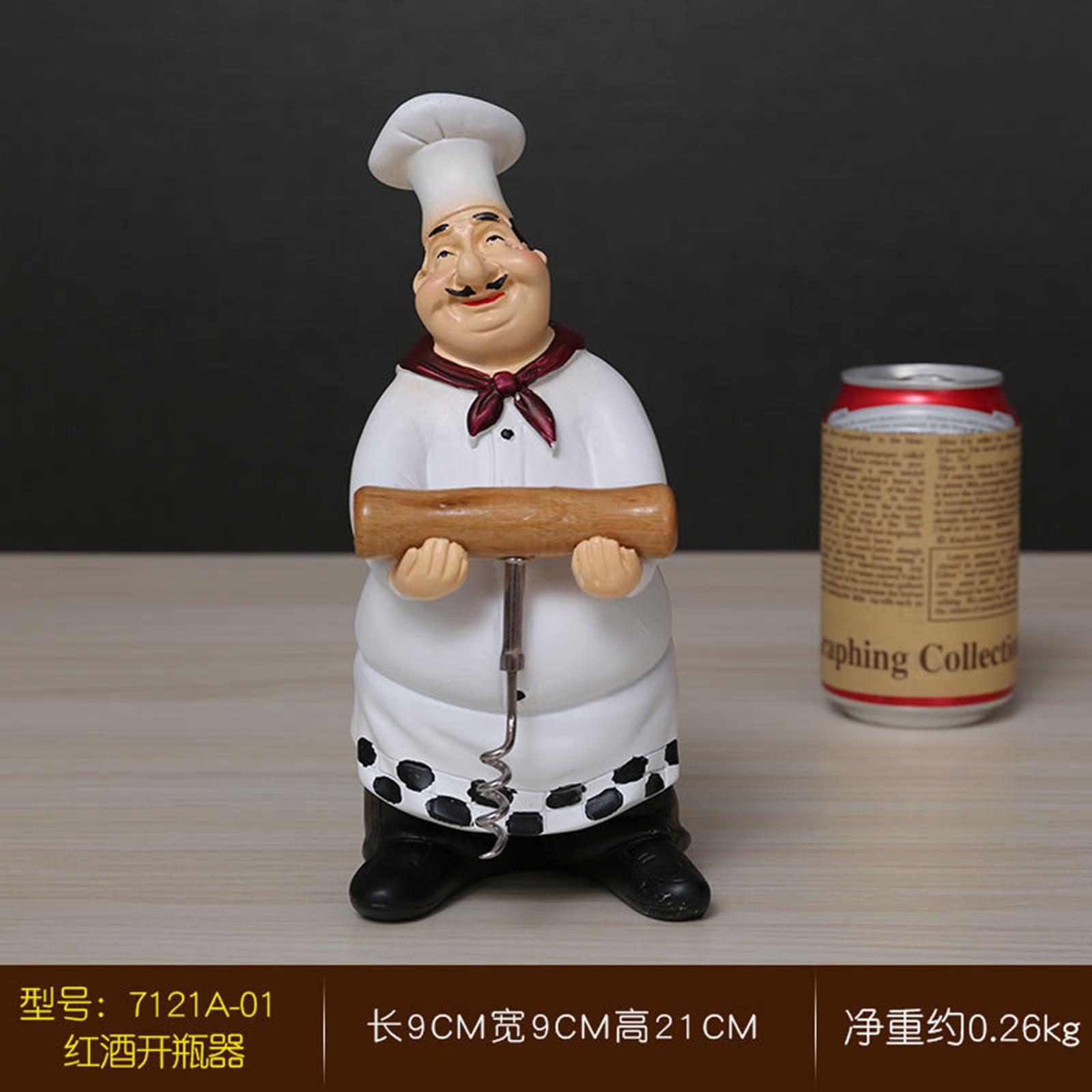 Italian Chef Figurines, Kitchen Decoration with Chef Chalkboard Counter ...