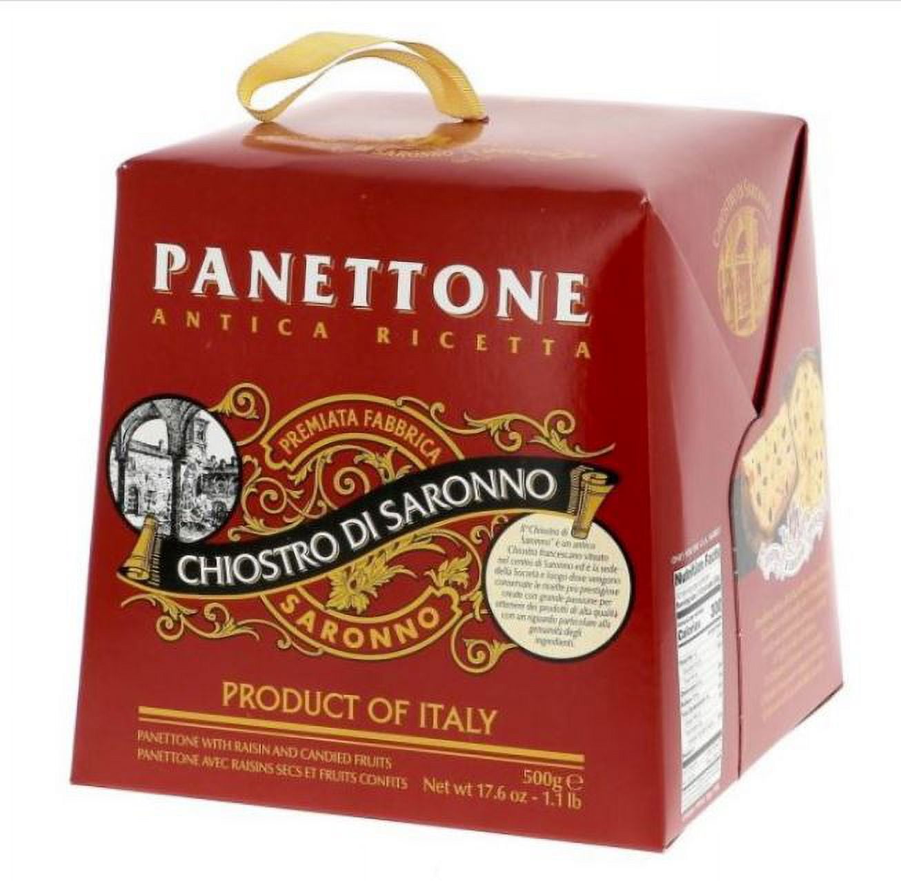Chiostro di Saronno Italian Classic Panettone, 17.6 oz, Pack of 2 ...
