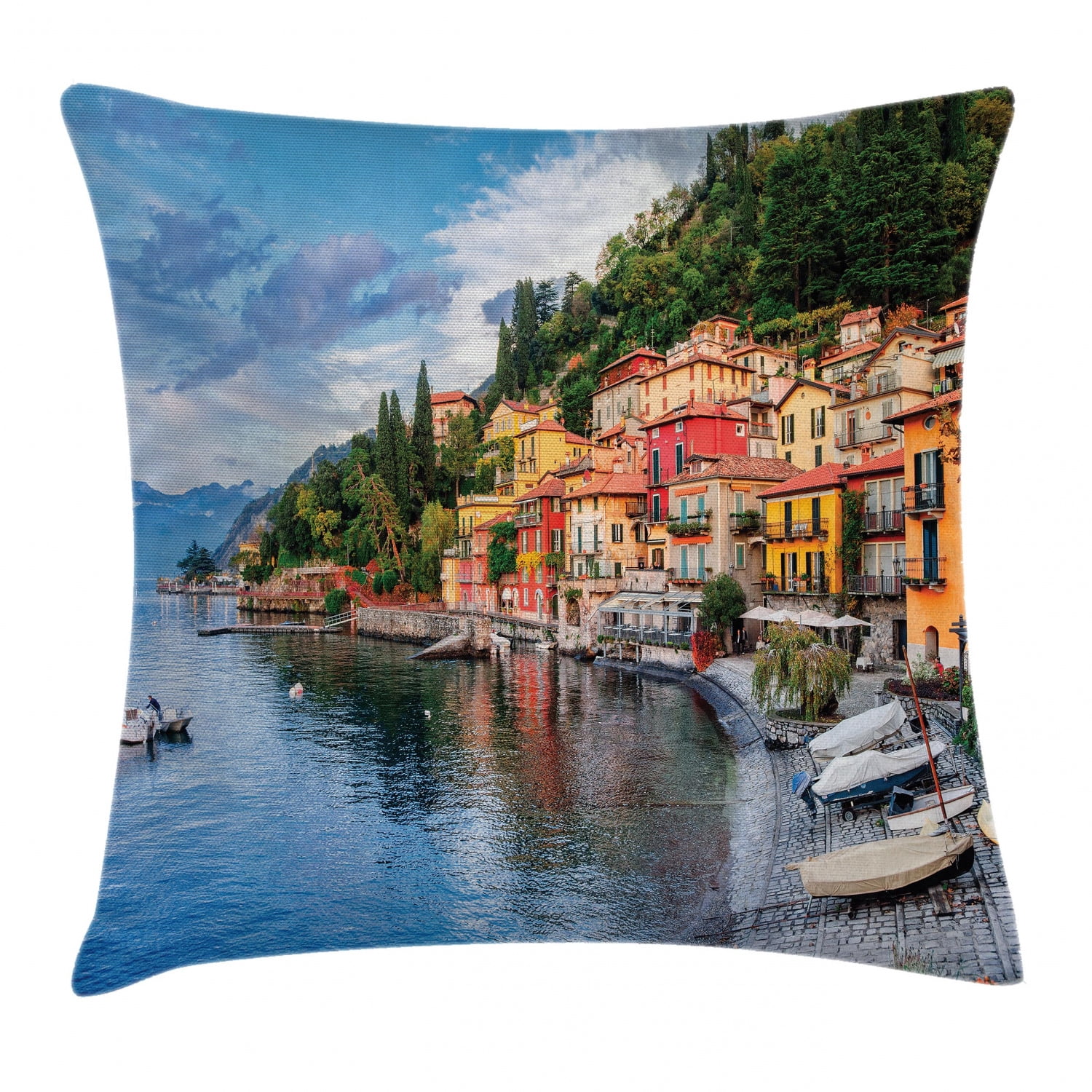 Italian Decor Throw Pillow Cushion Cover, Summer Village by ...