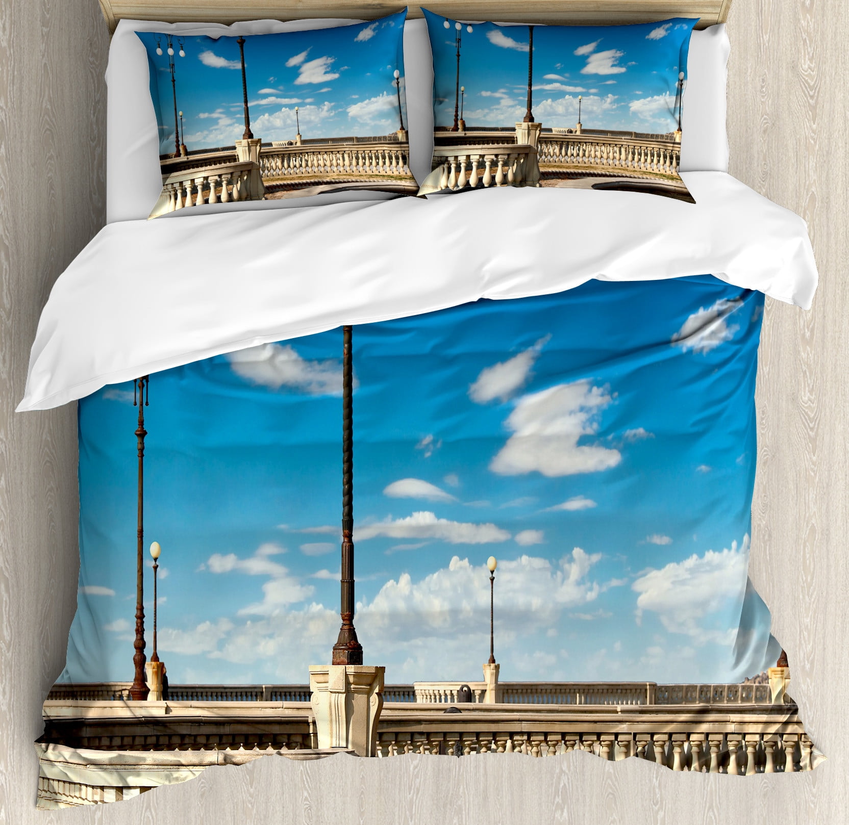 Italian Duvet Cover Set, Mascagni Terrace Street Promenade of Livorno ...