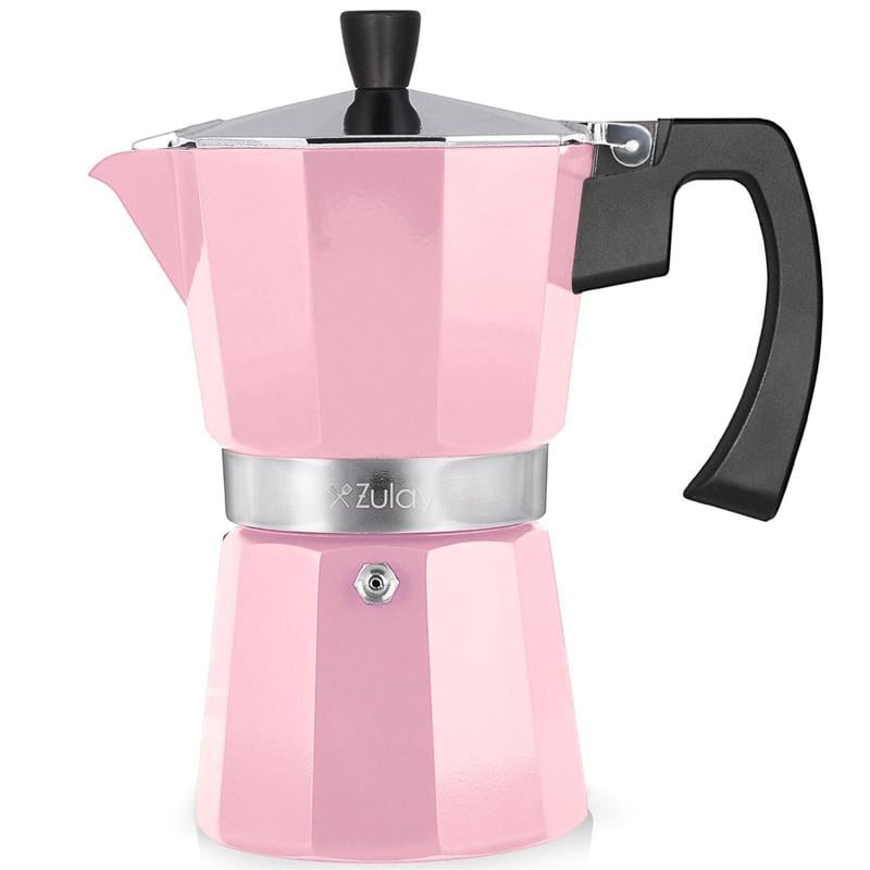 Italian Espresso Maker - Classic Moka Pot with Curved Handle - Aluminum ...