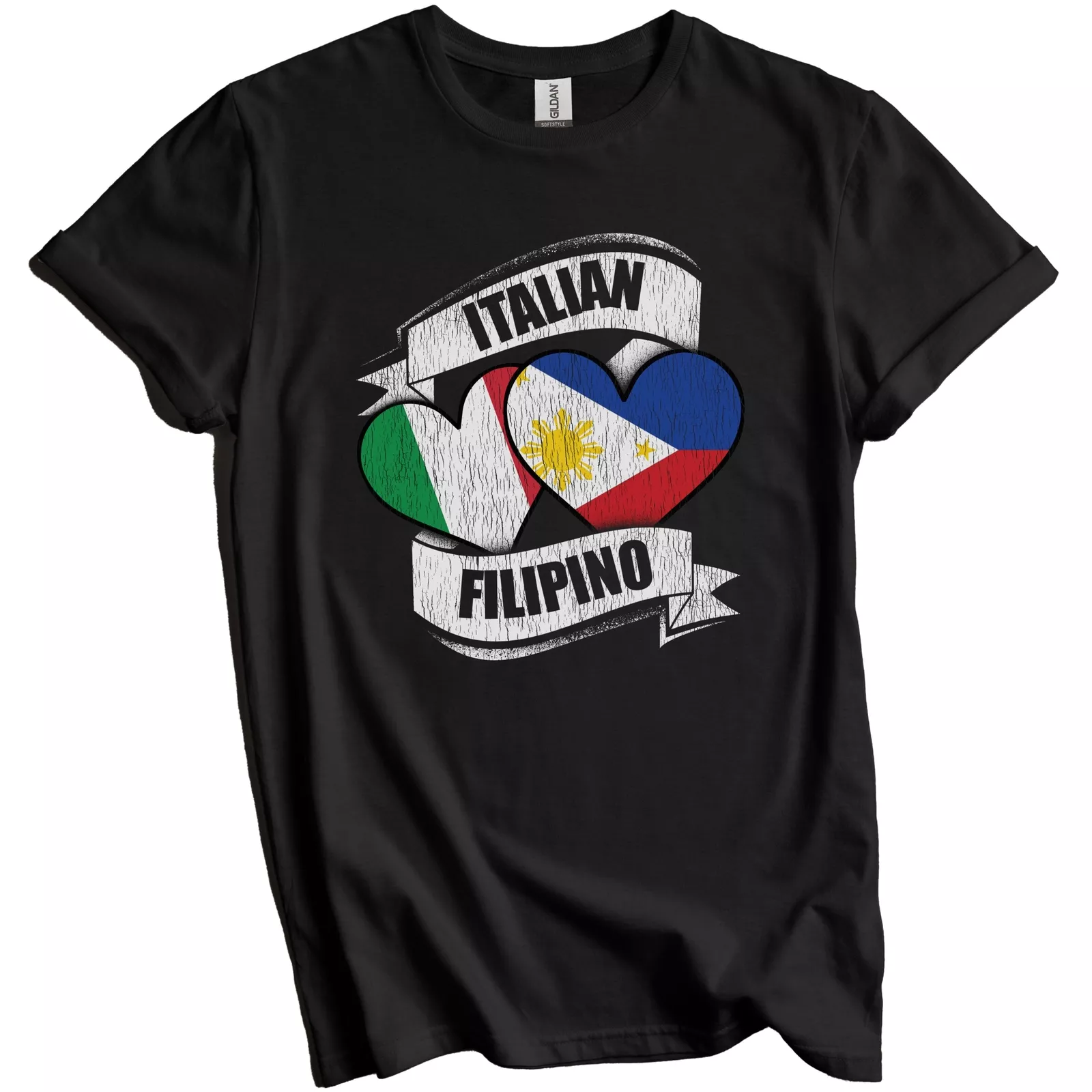 Italian Filipino Hearts Italy Philippines Flags T-Shirt - Walmart.com