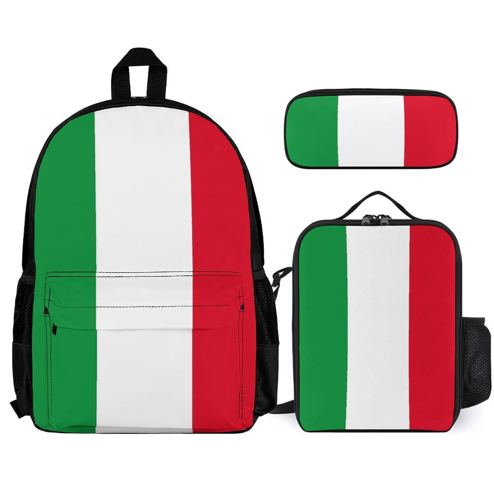 Italian Flag 3PCS Backpack Backpack with Lunch Box Pencil Case ...