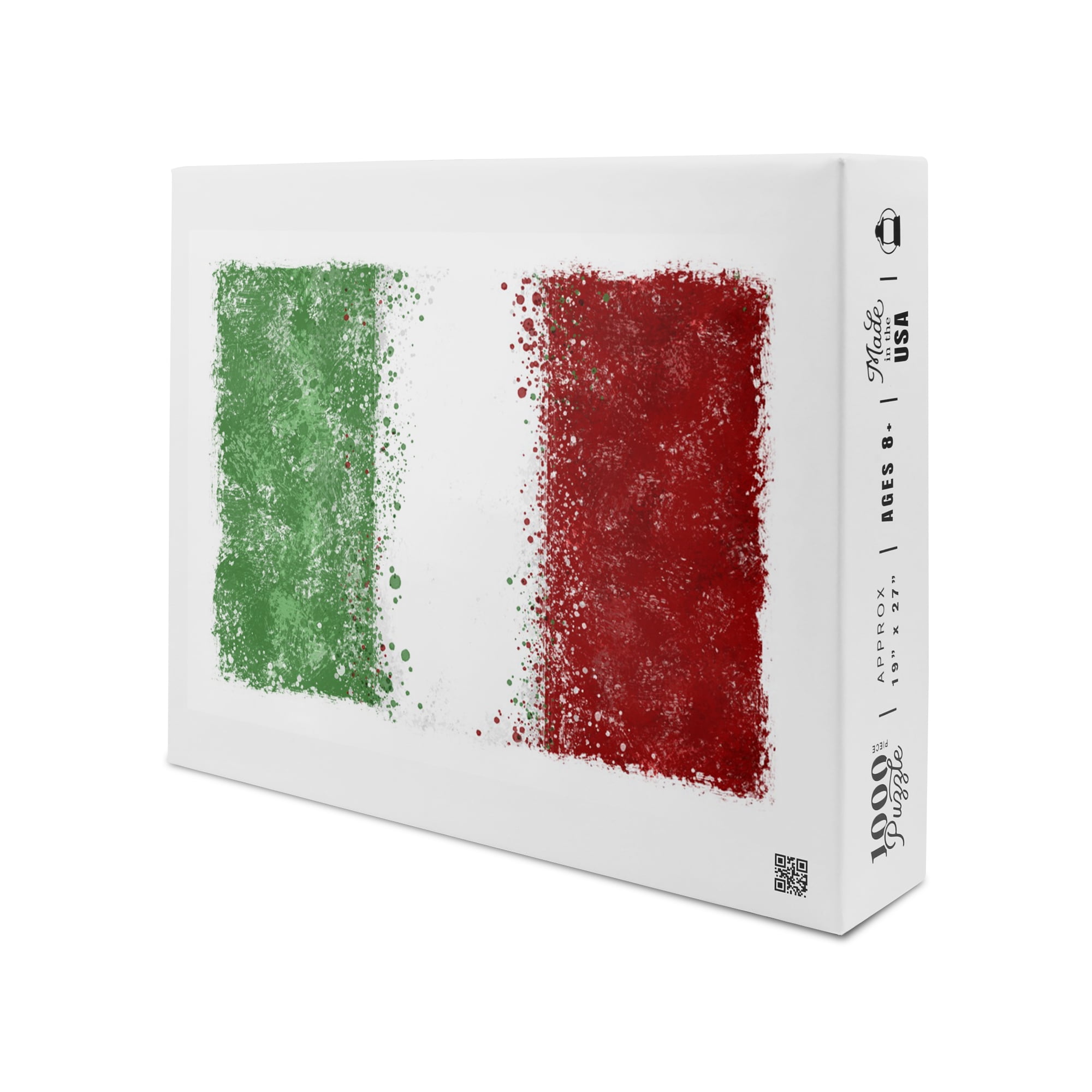 Italian Flag, Abstract Watercolor Splatter (1000 Piece Puzzle, Size ...