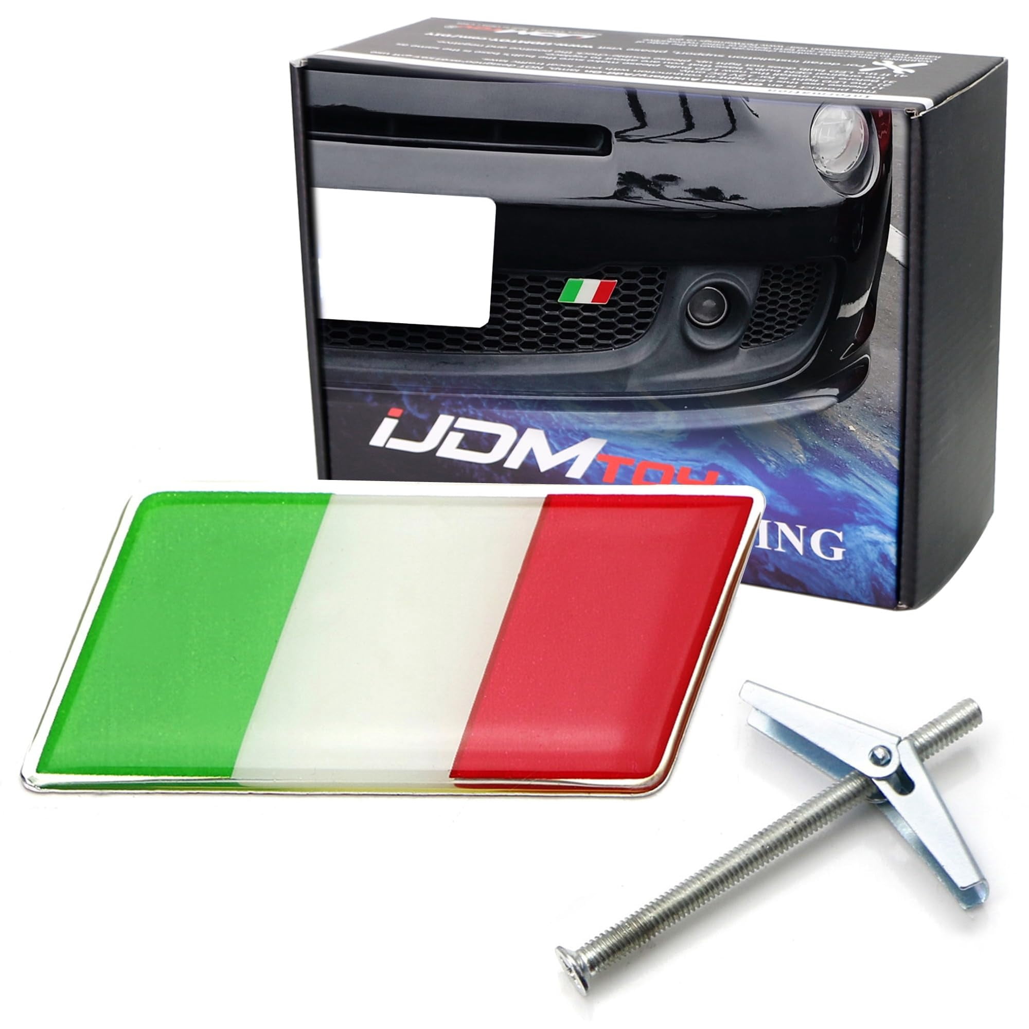 Italian Flag Emblem Badge w/Grille/Mesh Mount Toggle Bolt Anchor For ...