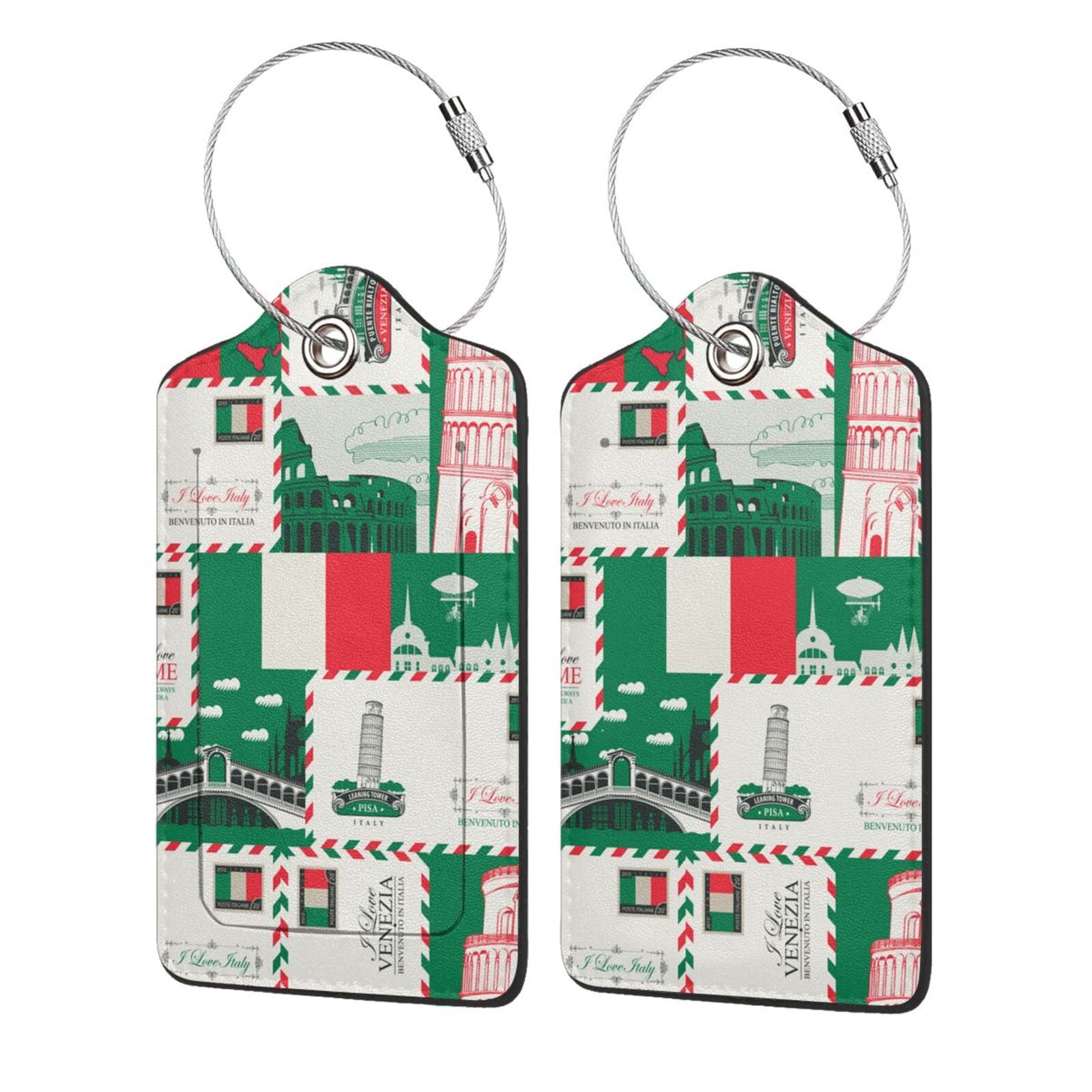 Italian Flag Italy Map Vintage Envelope Luggage Tag for Suitcase 2 Pack ...