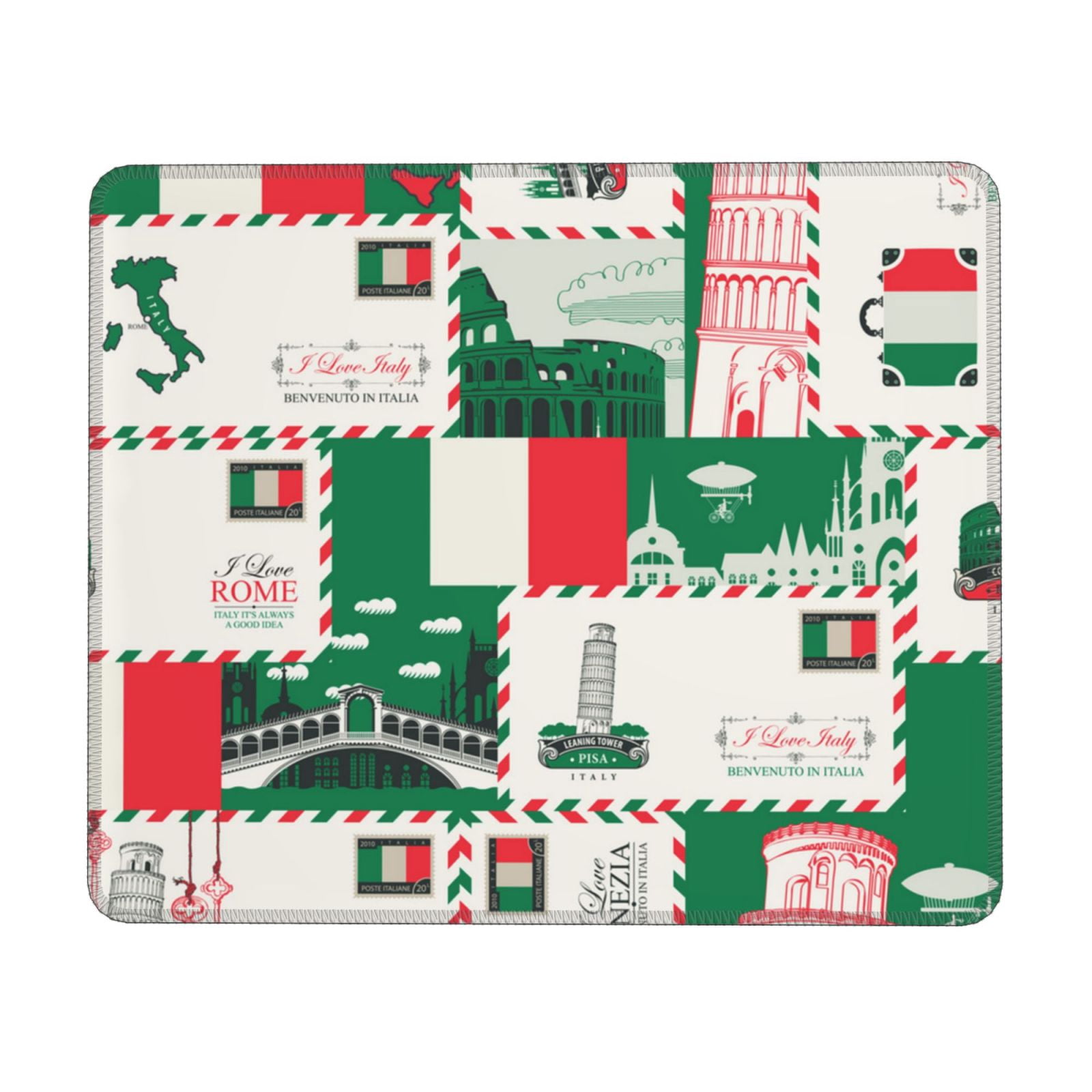 Italian Flag Italy Map Vintage Envelope Mouse Pad Non-Slip Rubber ...