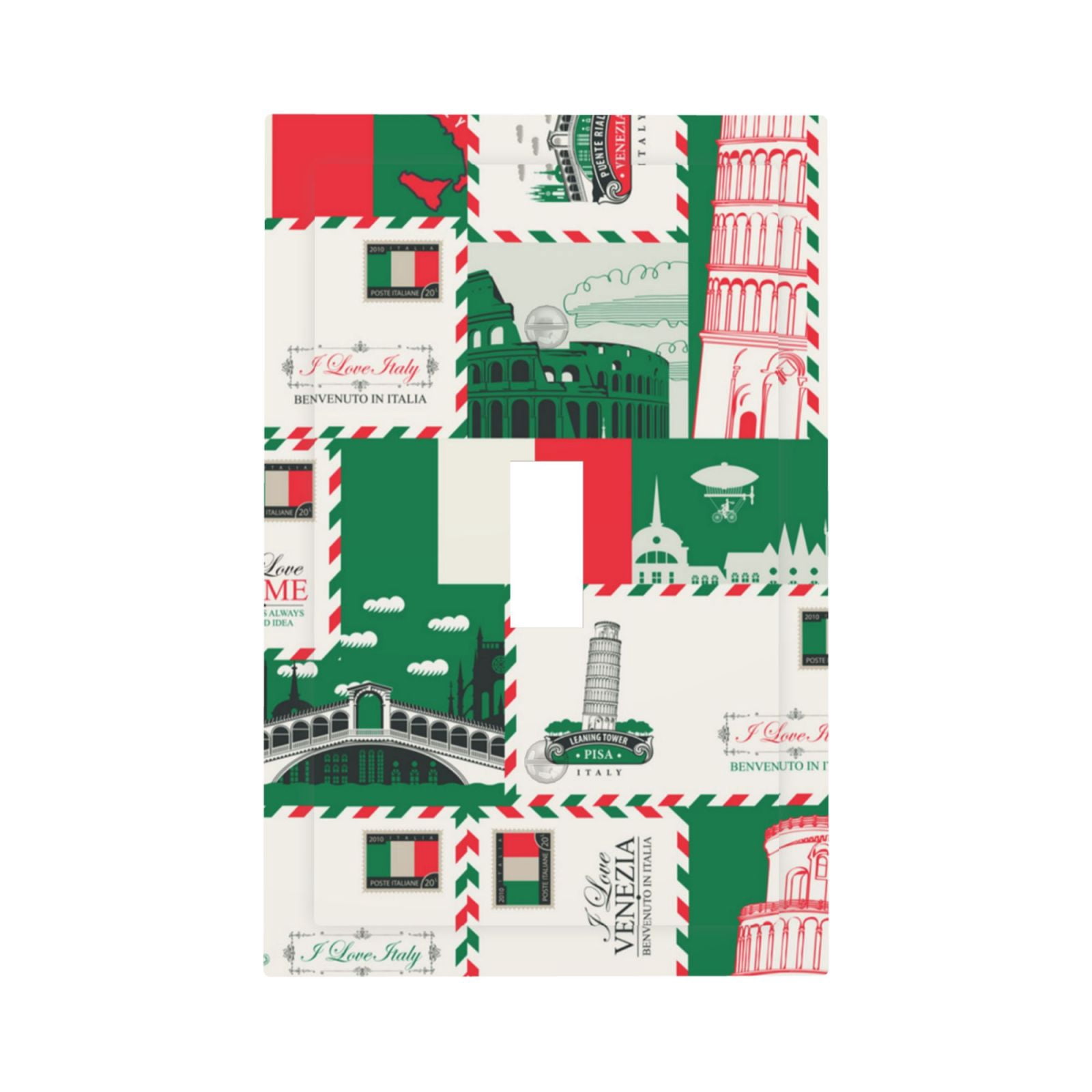 Italian Flag Italy Map Vintage Envelope Single Toggle Wall Plate 1 Gang ...
