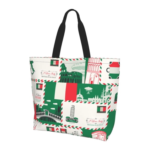 Italian Flag Italy Map Vintage Envelope Women Reusable Bag Large ...