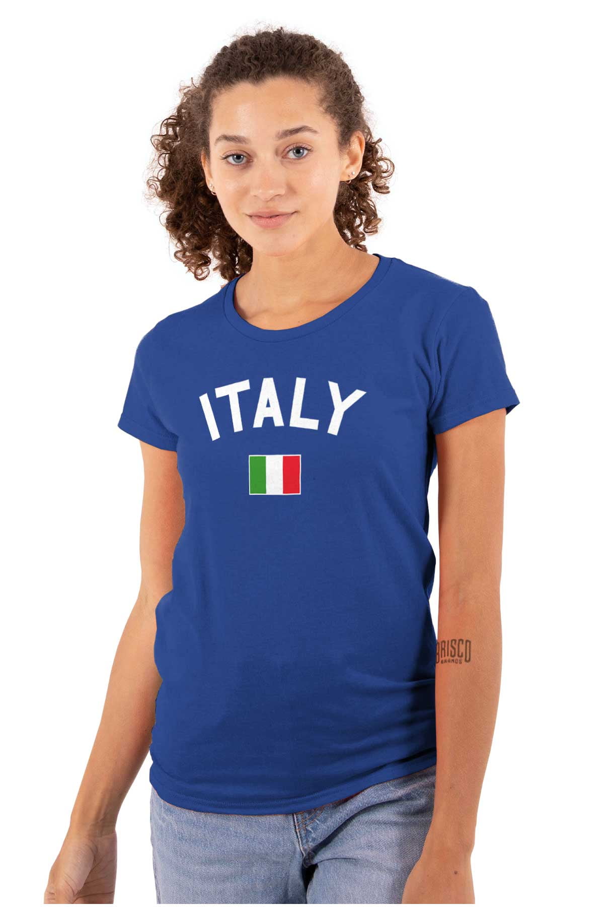 Italian Flag Italy Soccer Fan Pride Womens Slim Fit Graphic Tee Brisco ...