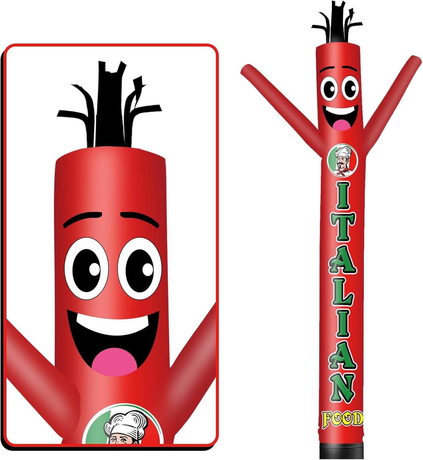 Italian Food Inflatable Tube Man (9''Diameter) Wacky Wavy Dancing Guy ...