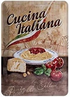Italian Food Metal Tin Sign Cucina Italiana Vintage Poster Bar Cafe ...