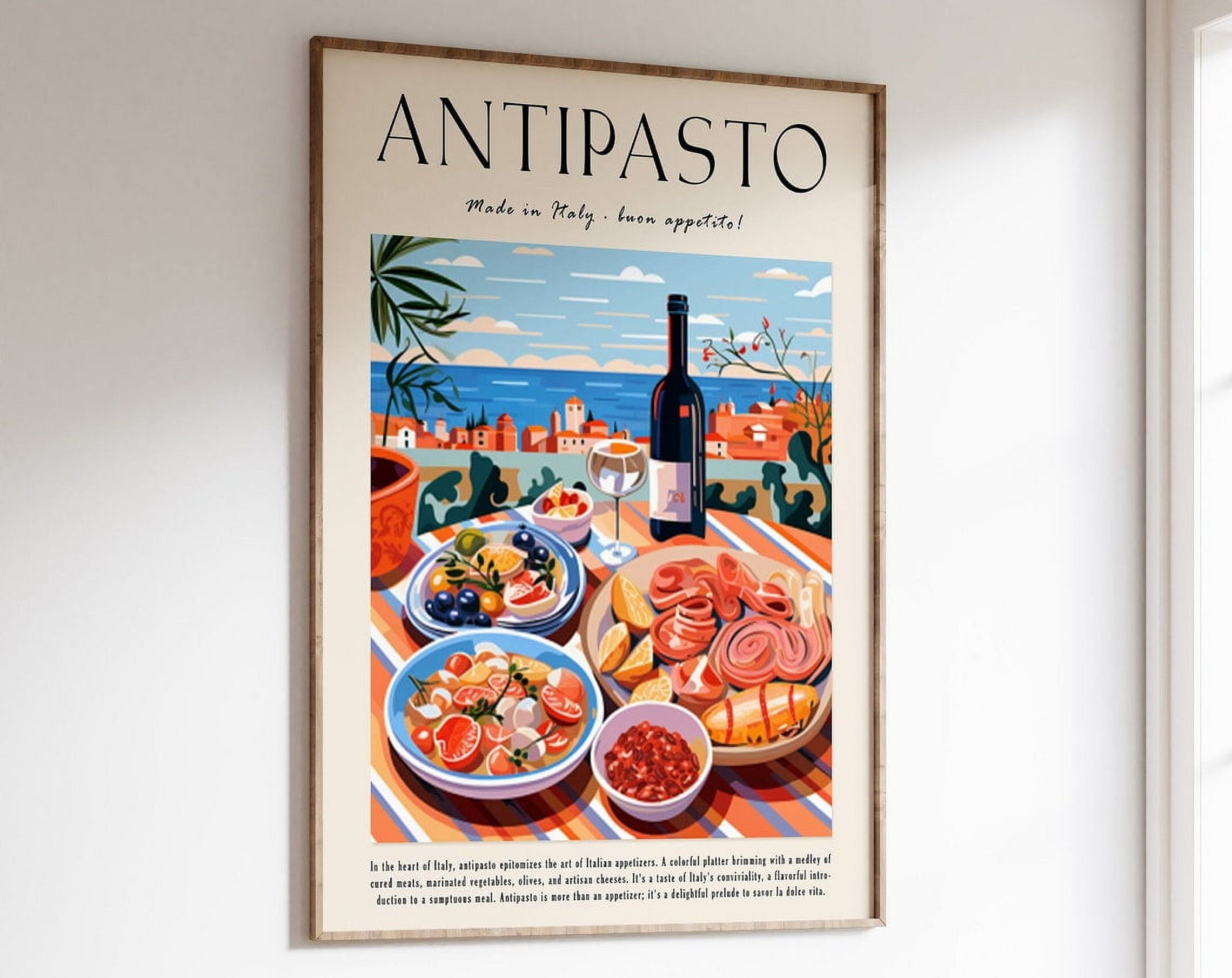 Italian Food Poster, Antipasto Food Print, Italy Food Poster, Kitchen ...