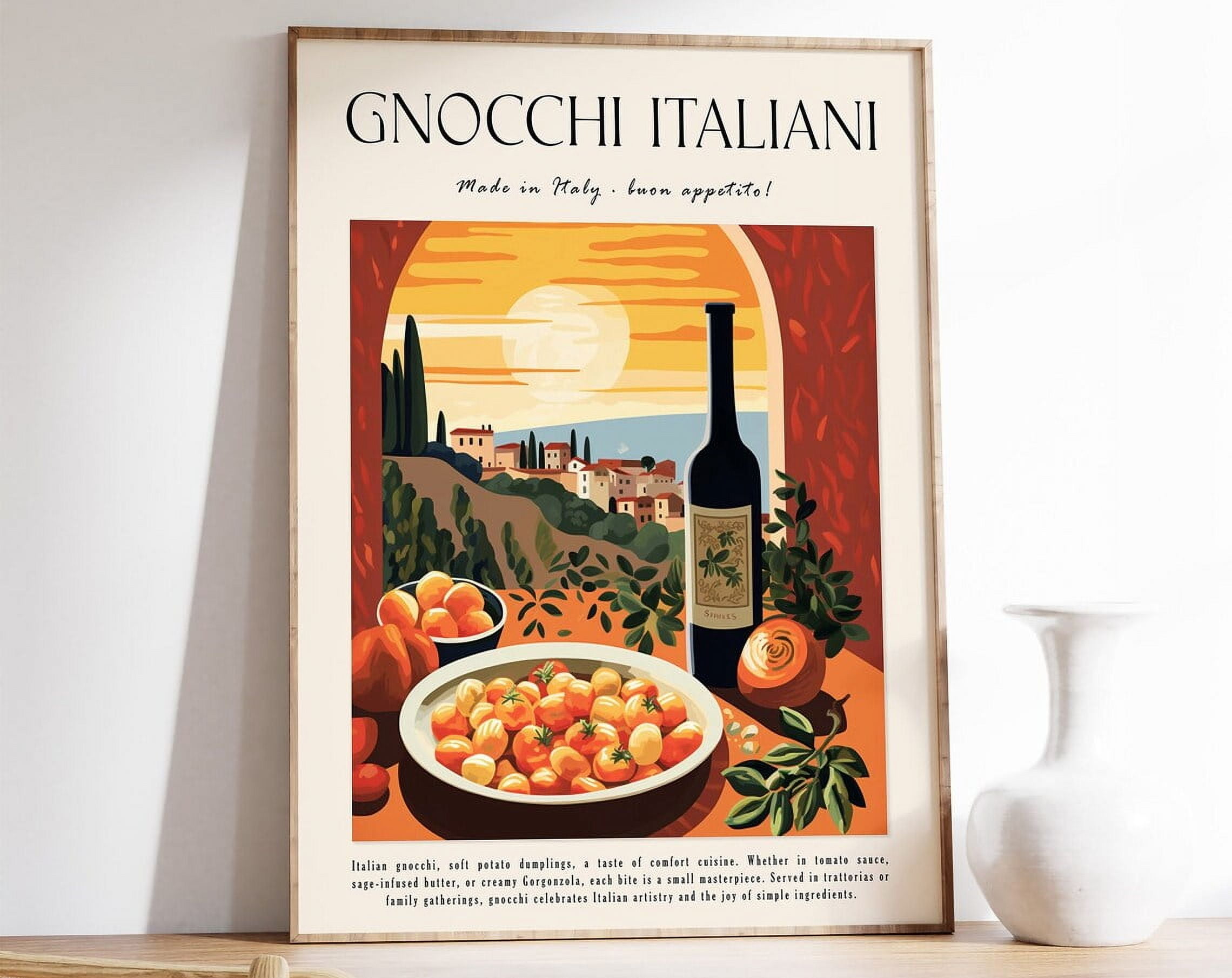 Italian Food Poster, Gnocchi Food Print, Pasta Art, Kitchen Decor ...