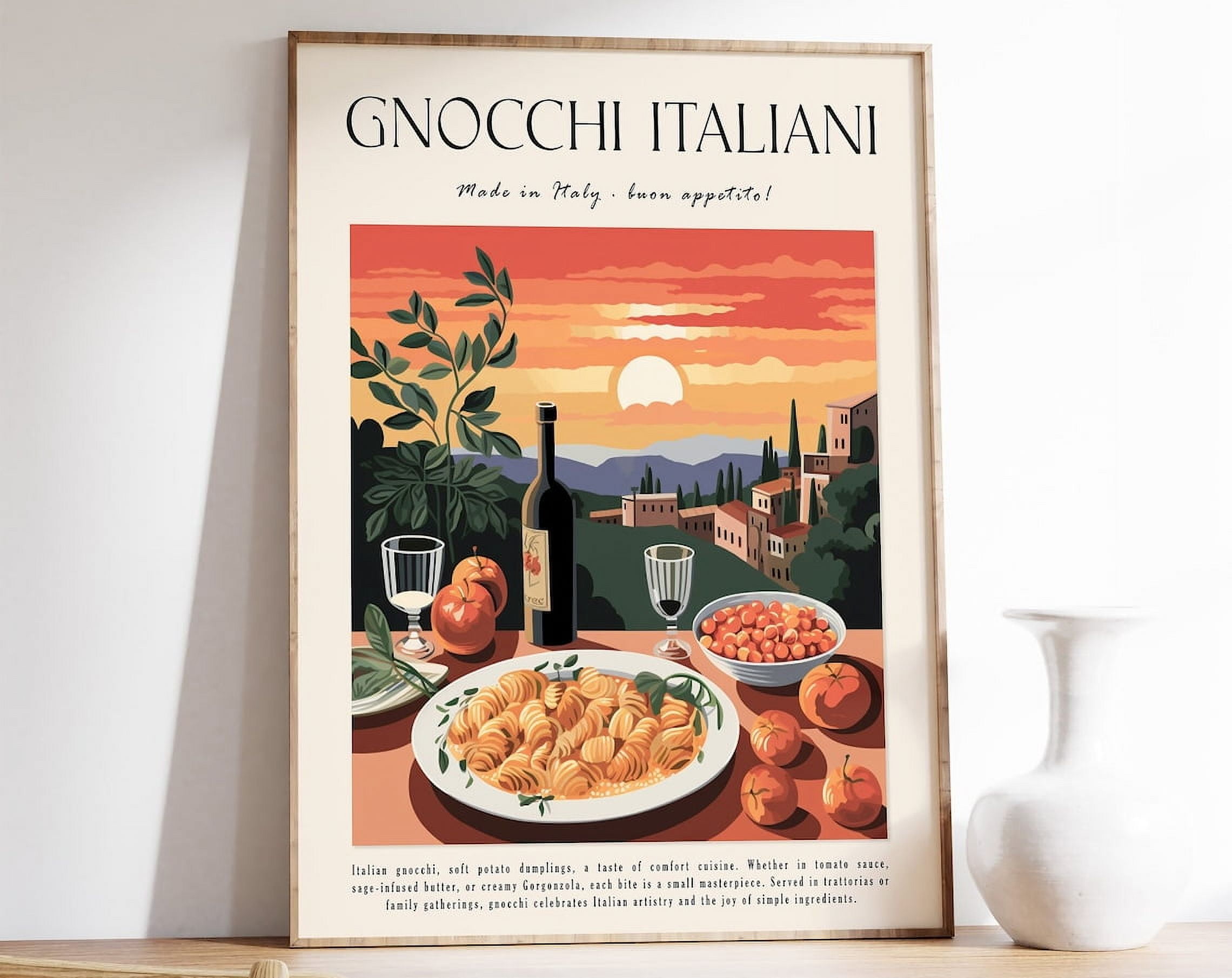 Italian Food Poster, Gnocchi Food Print, Pasta Art, Kitchen Decor ...