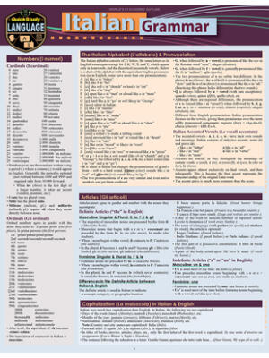 Italian Grammar : A Quickstudy Laminated Language Reference Guide - Walmart.com