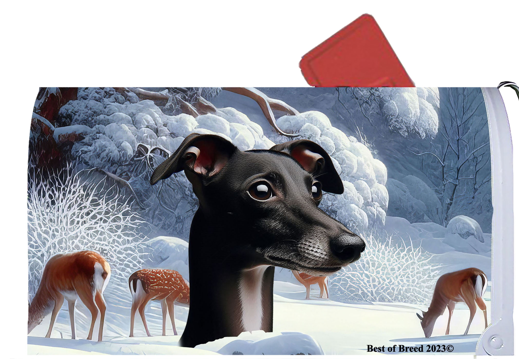 Italian Greyhound Black/White - Best of Breed Winter Wonderland Dog ...