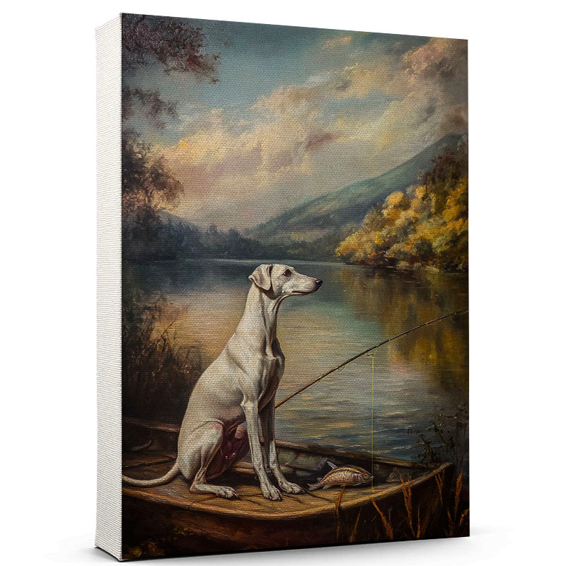 Italian Greyhound Cute Dog Fishing Canvas Canvas – Retro Italian ...