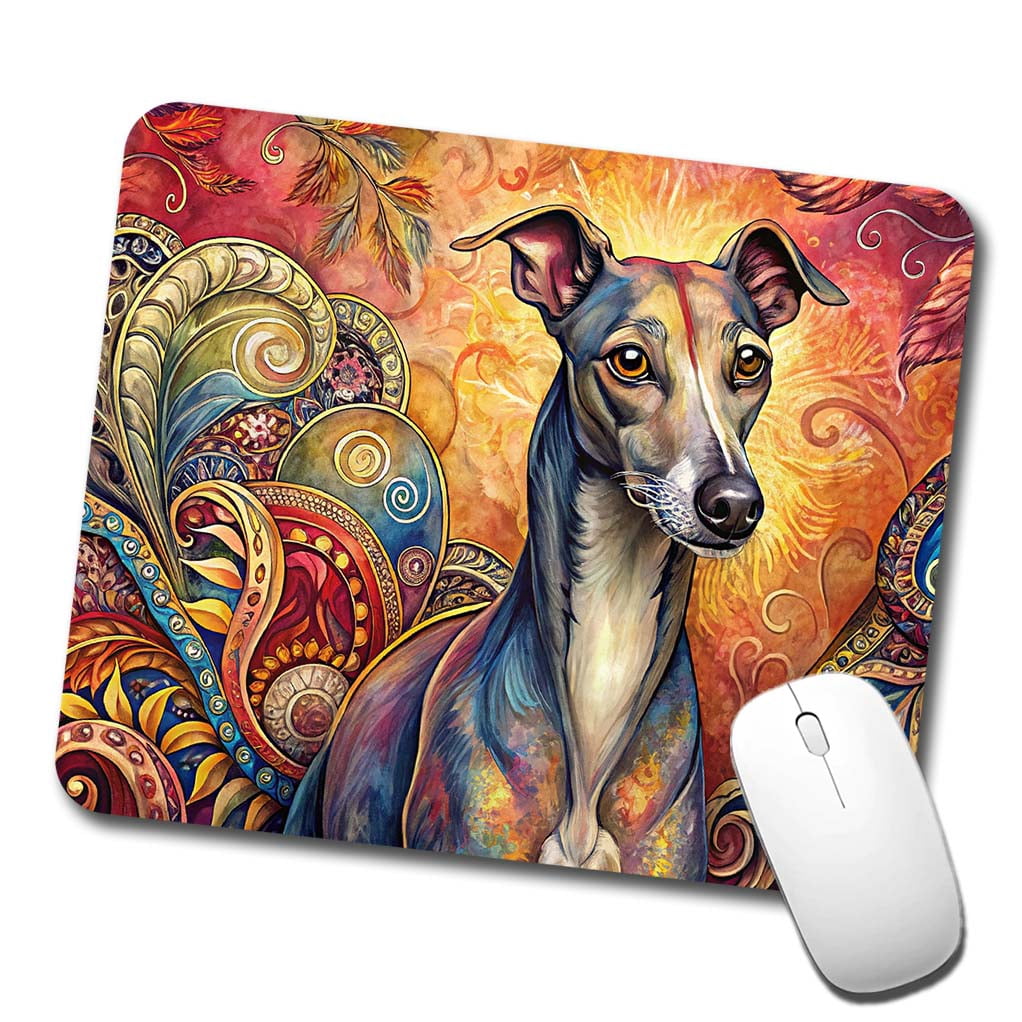 Italian Greyhound Dog Bohemian Art Mouse Pad Low Profile Gaming Mat ...