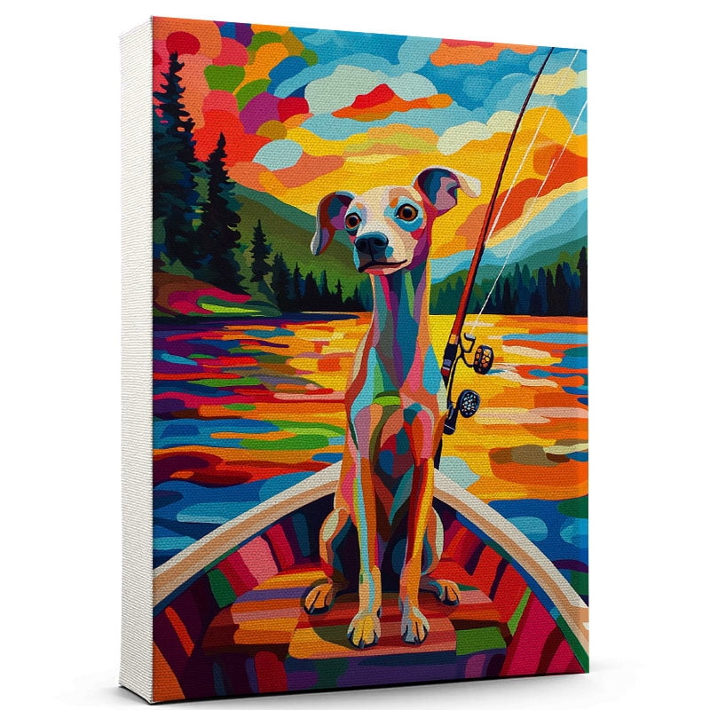 Italian Greyhound Dog Fishing Canvas – Funny Italian Greyhound Dog ...
