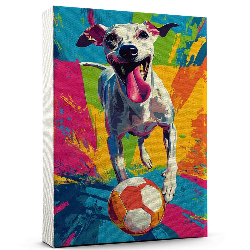 Italian Greyhound Dog Soccer Stretched Canvas Size 8x12 – Funny Italian ...