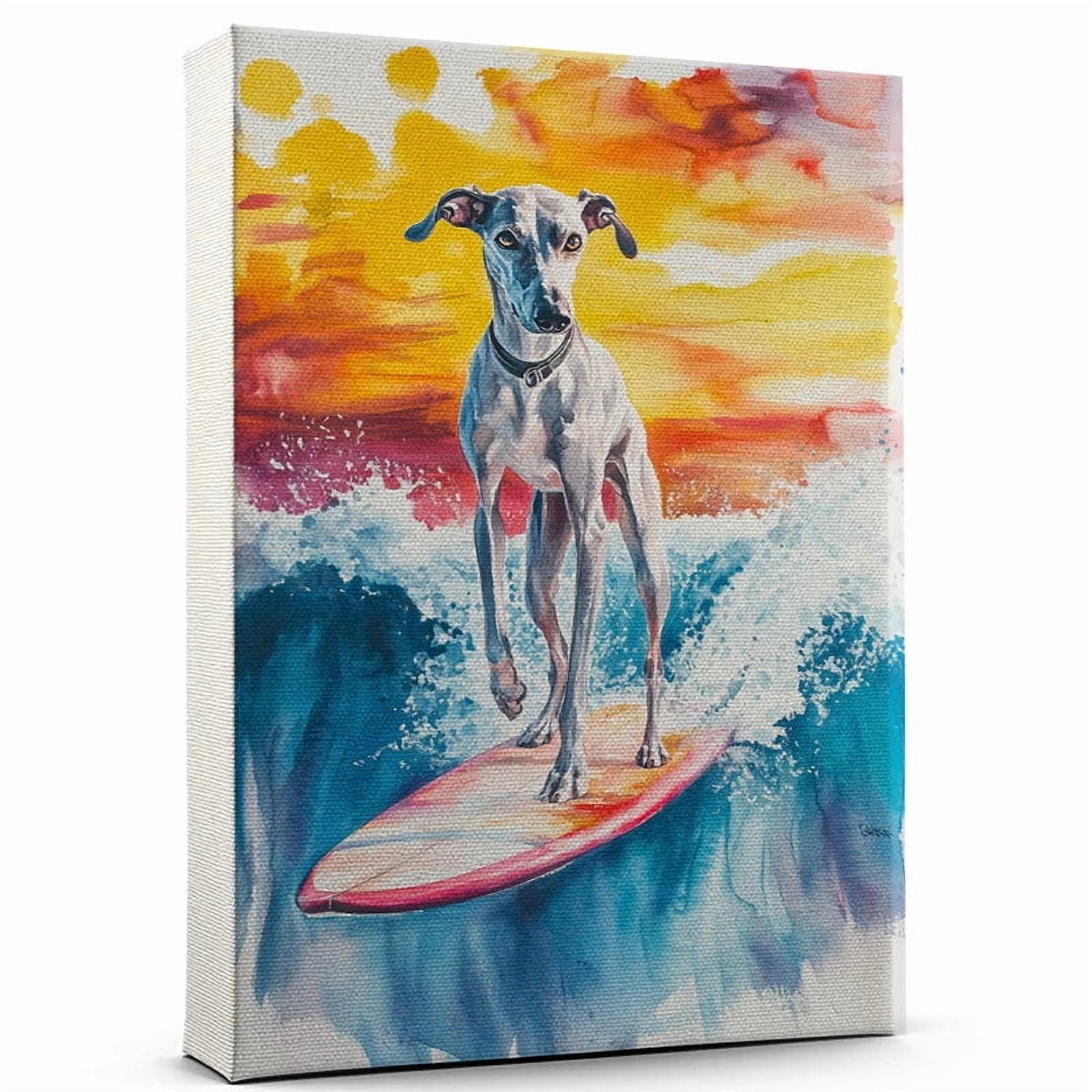 Italian Greyhound Dog Stretched Canvas Size 8x12 – Surfboard Canvas ...
