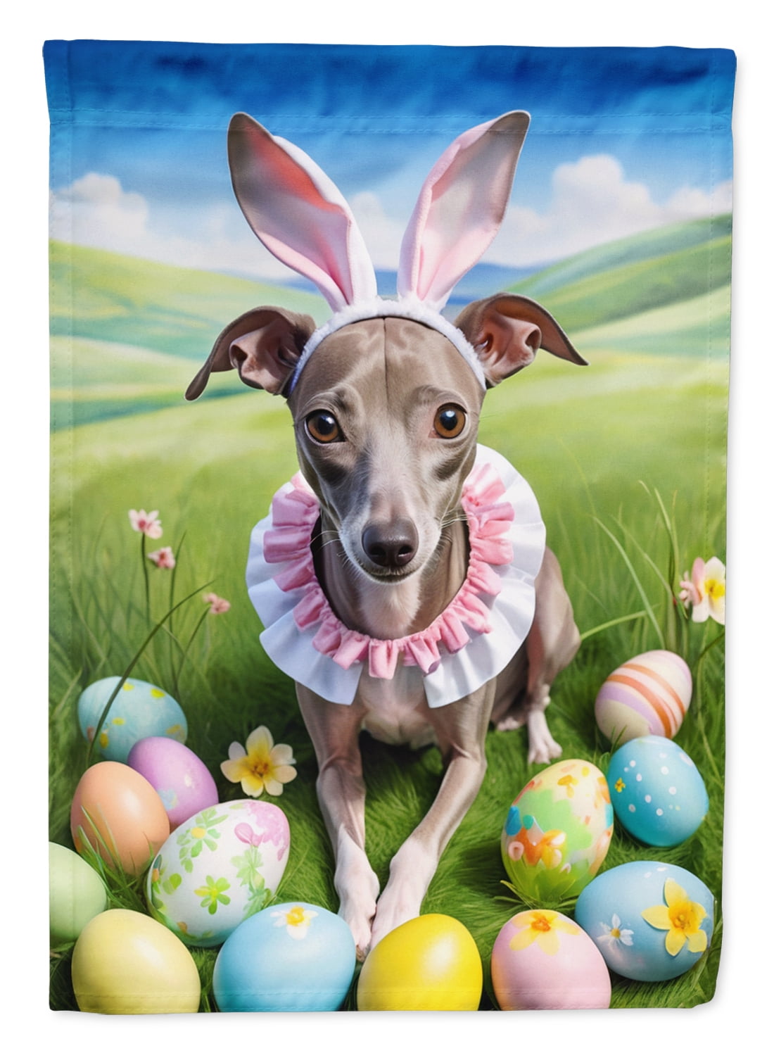 Italian Greyhound Easter Egg Hunt House Flag 28 in x 40 in - Walmart.com
