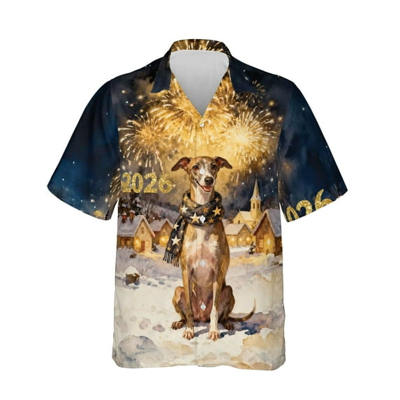 Italian Greyhound Happy New Year 2026 with Fireworks on New Year's Eve ...