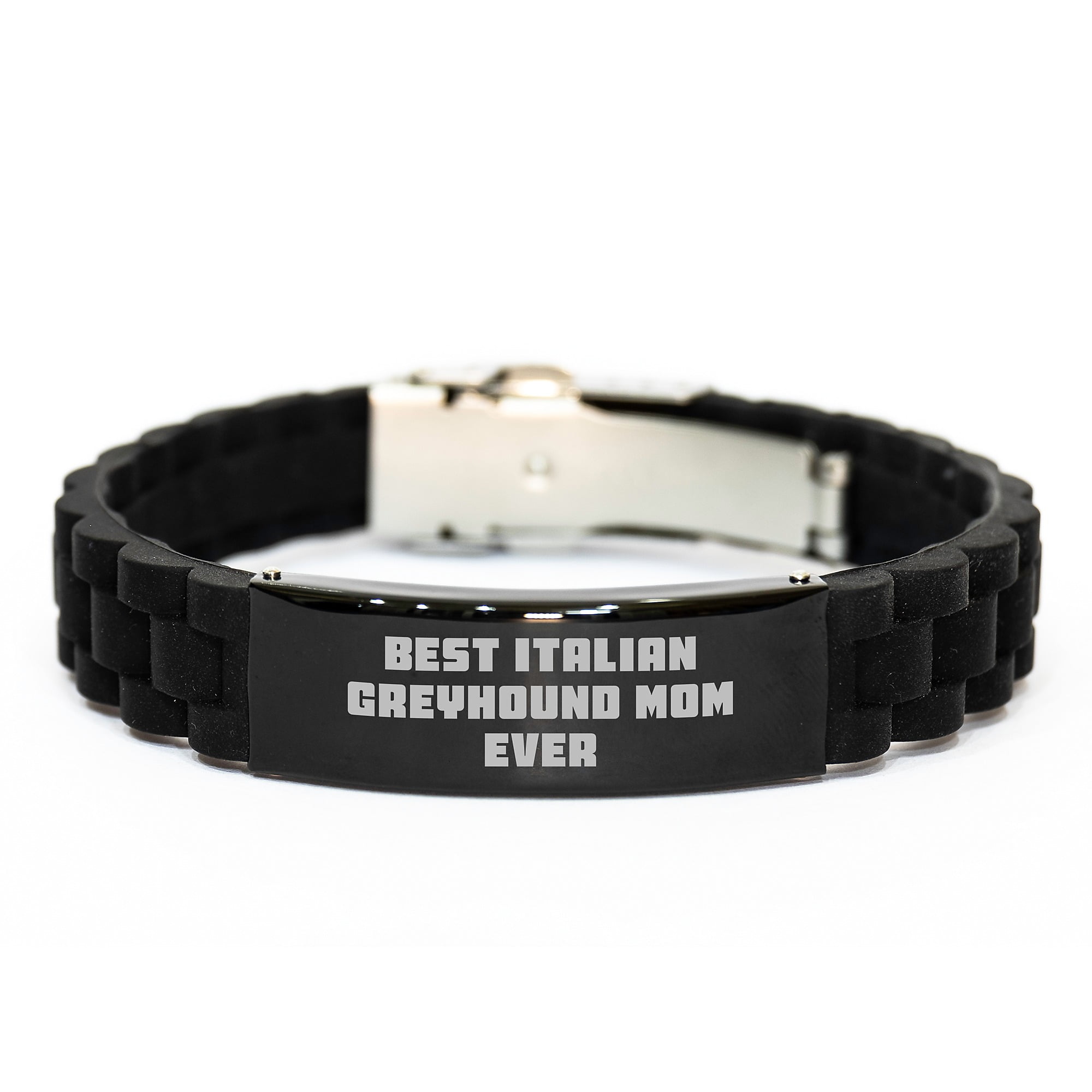 Italian Greyhound Mom Ever Glide lock Clasp Black Stainless Steel ...