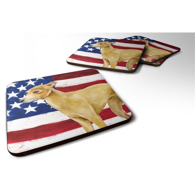 Italian Greyhound Patriotic Foam Coaster, 3.5 x 3.5 in. - Set of 4 ...
