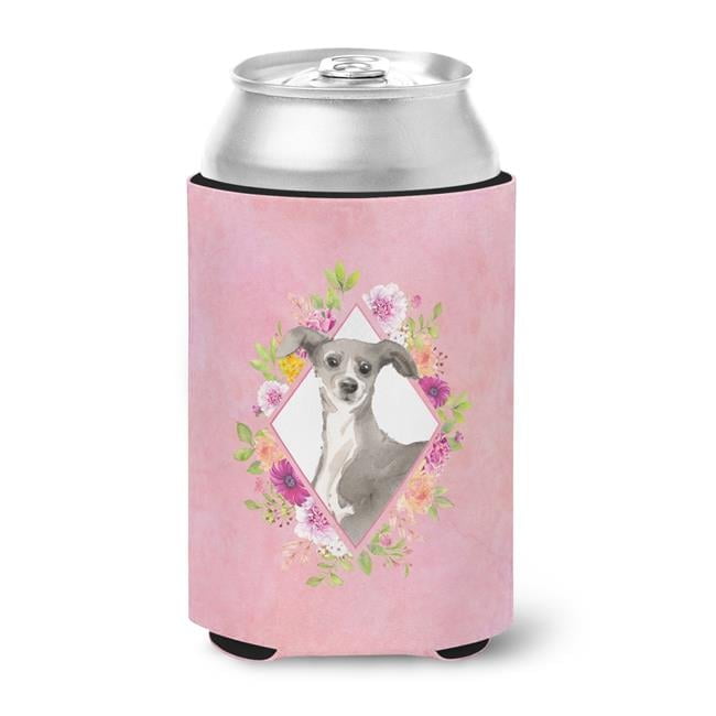 Italian Greyhound Pink Flowers Can or Bottle Hugger - Walmart.com