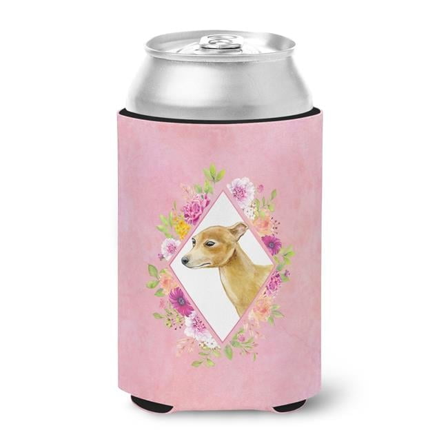 Italian Greyhound Pink Flowers Can or Bottle Hugger - Walmart.com