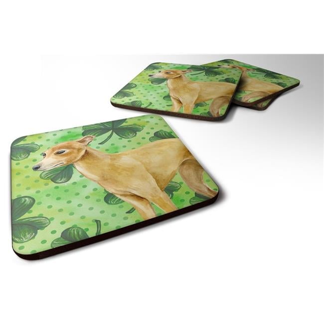 Italian Greyhound St.Patricks Foam Coaster, 3.5 x 3.5 in. - Set of 4 ...